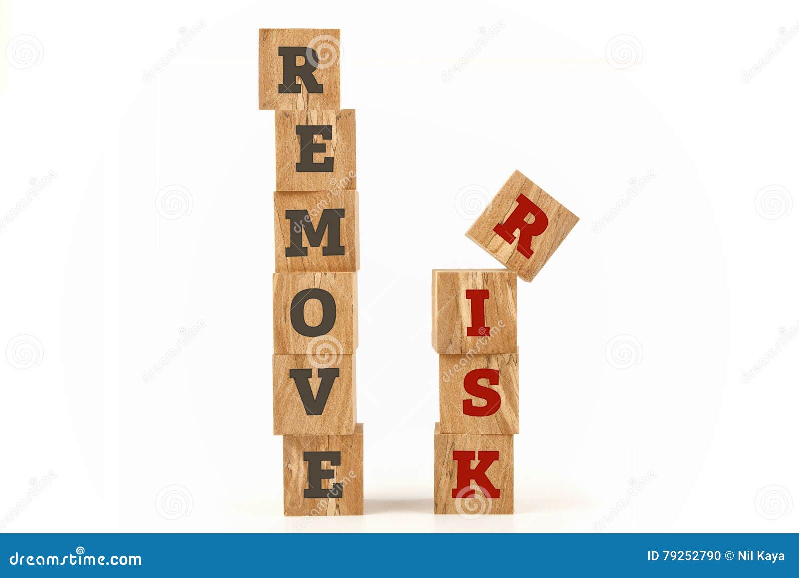 Remove Risk Word Written on Cube Shape. Stock Photo - Image of ...