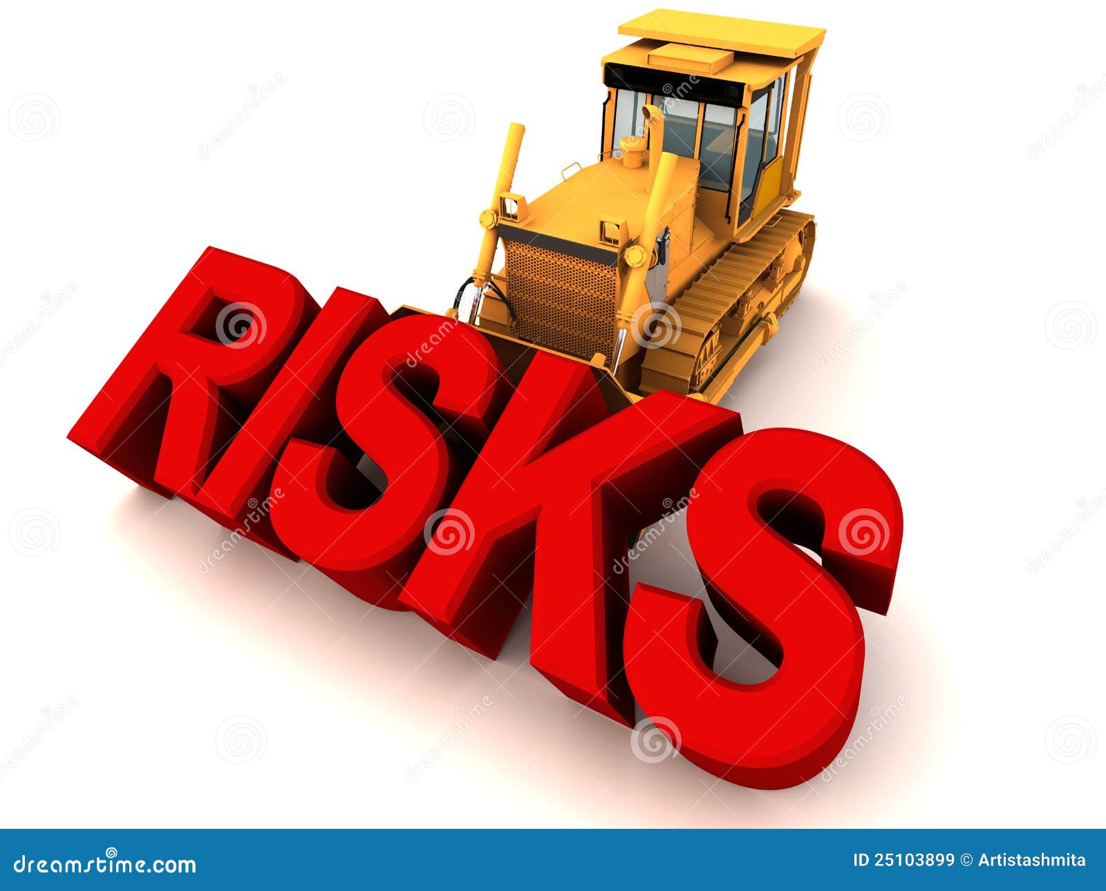Remove risks by bulldozer stock illustration. Illustration of factor ...