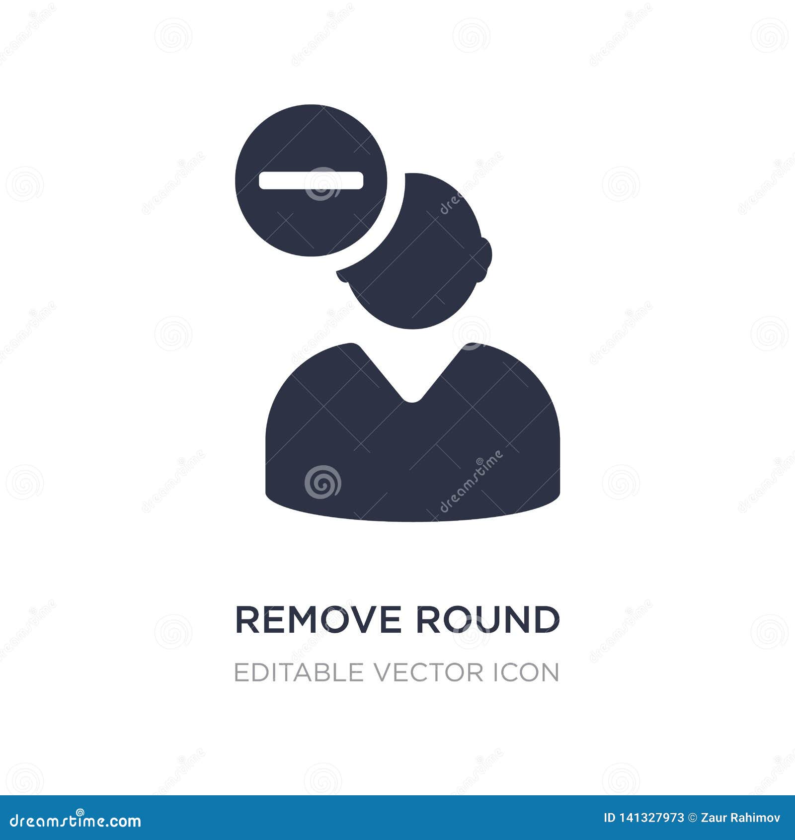 Remove Round Button Vector Icon On White Background. Flat Vector Remove ...