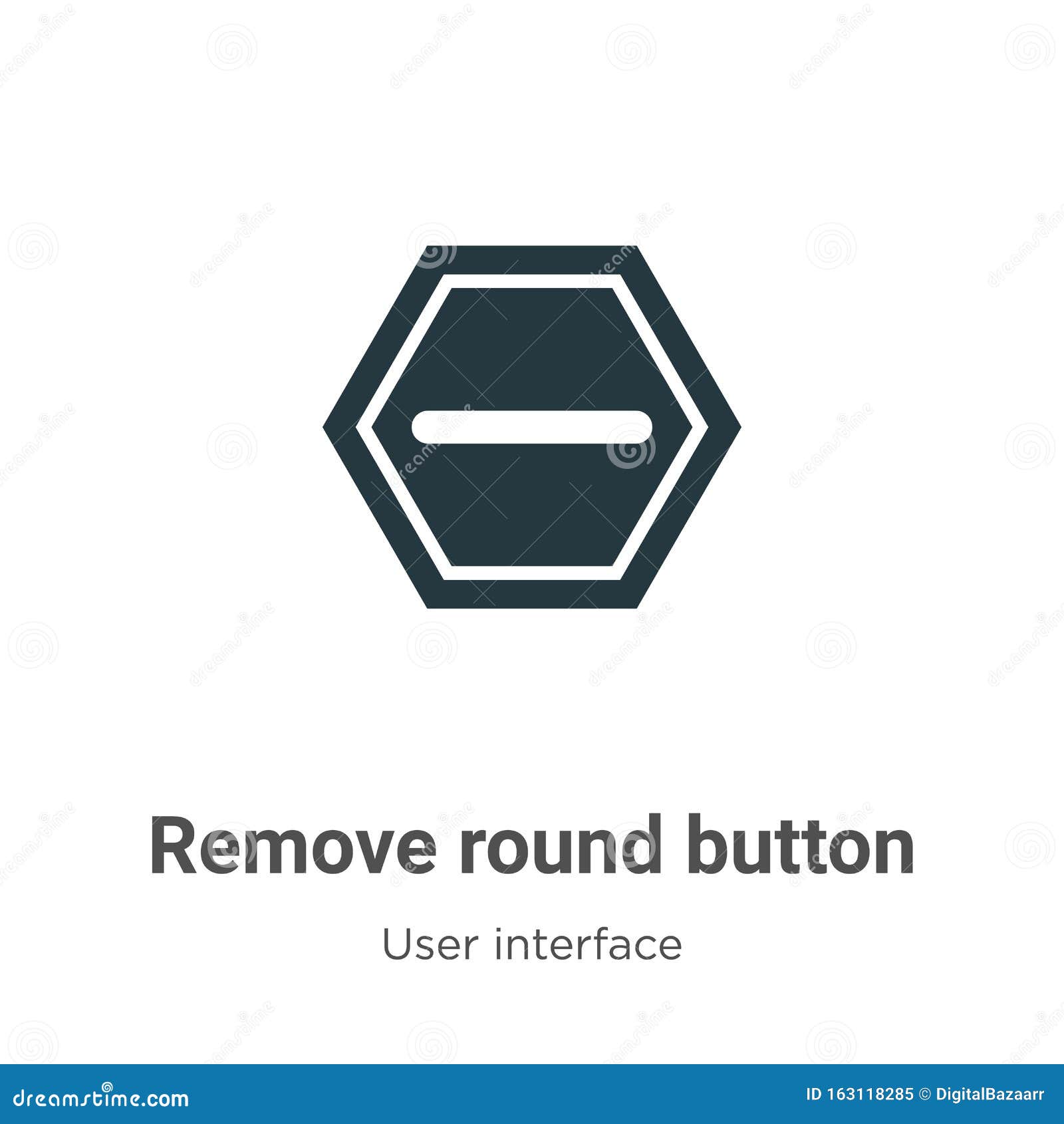 Remove Round Button Icon On White Background. Simple Element ...