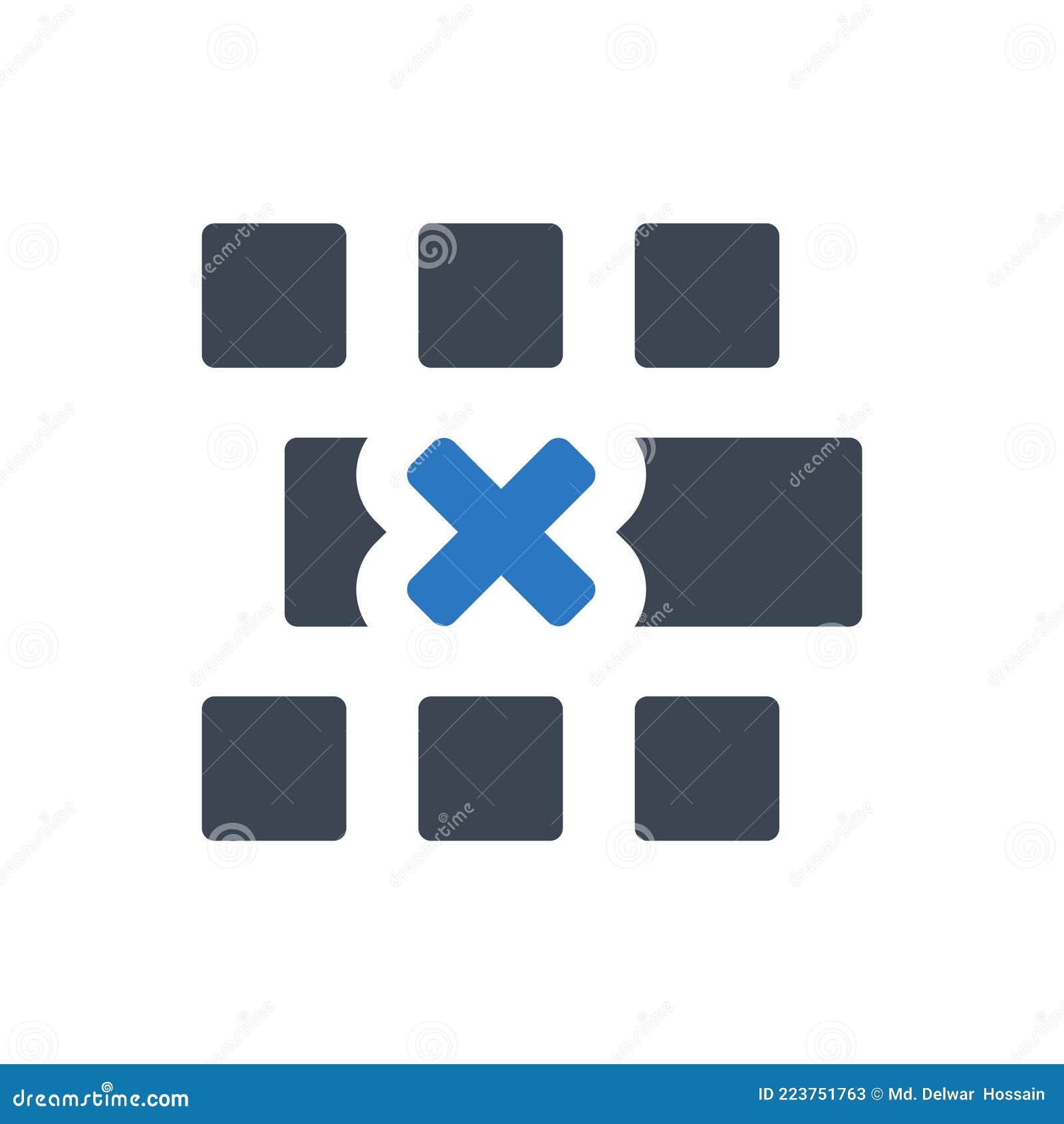 Remove row icon stock vector. Illustration of erase - 223751763