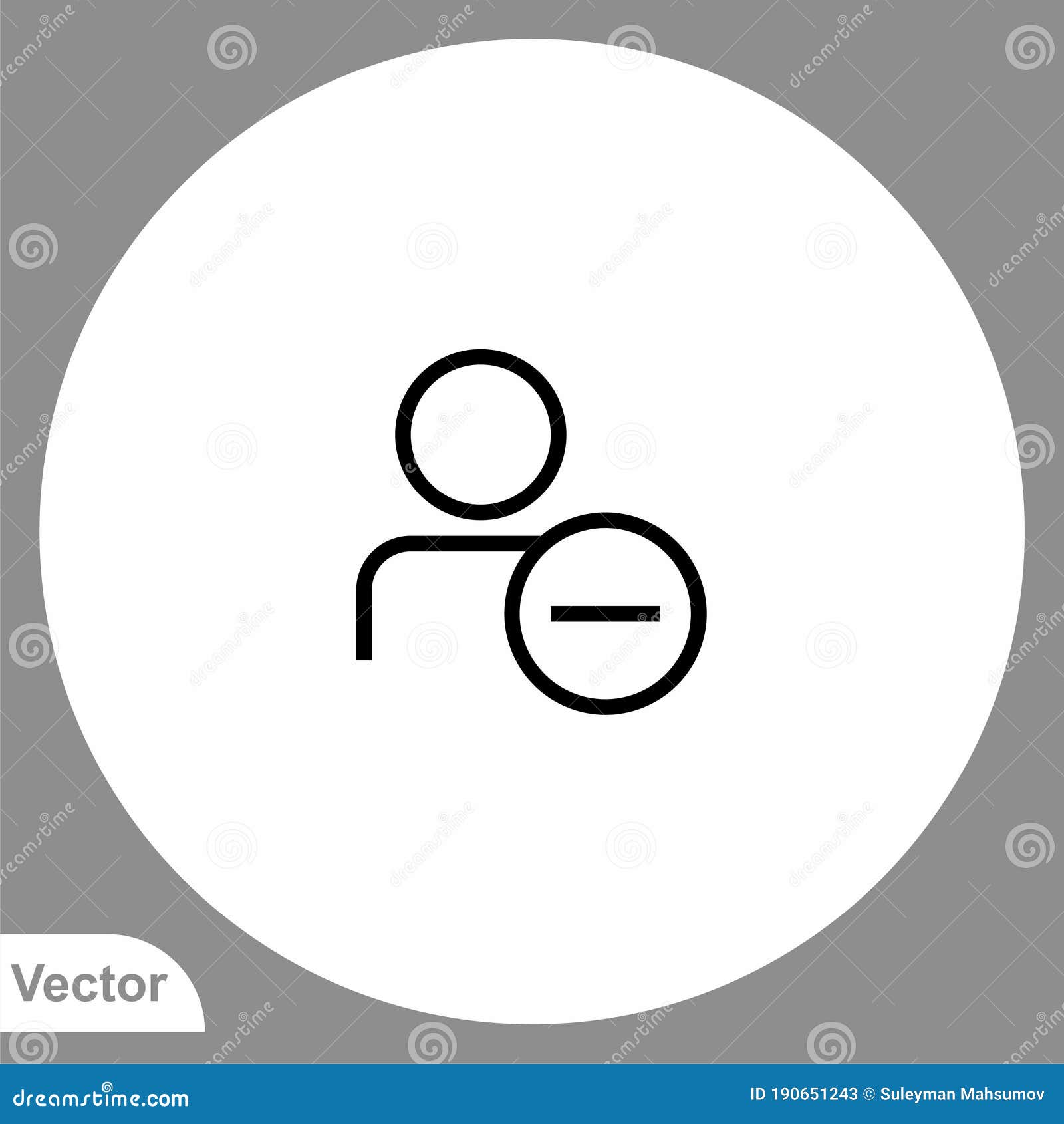 Remove User Vector Icon Sign Symbol Stock Vector - Illustration of ...