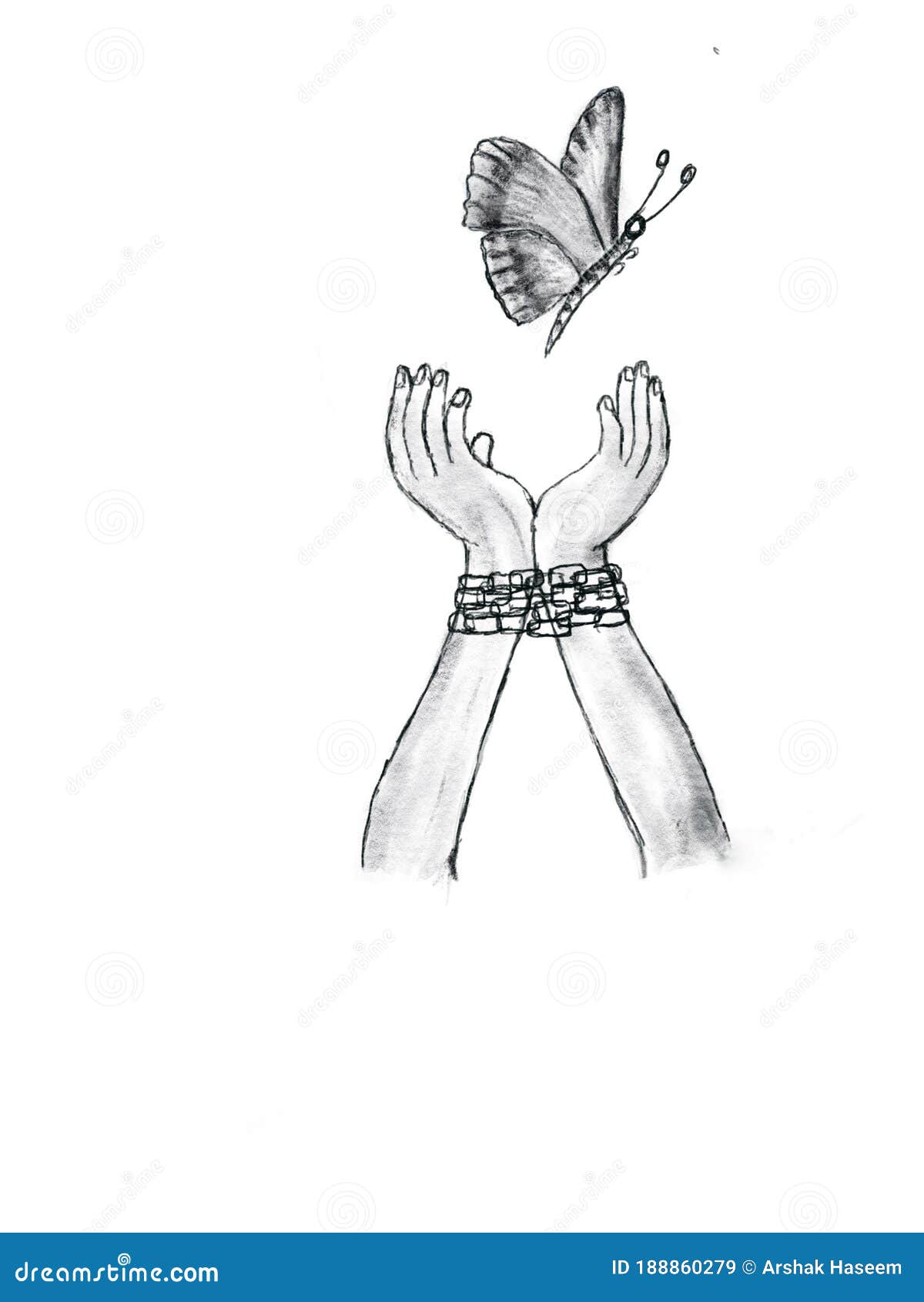Remove Your Hand Free the Happiness Stock Illustration - Illustration ...