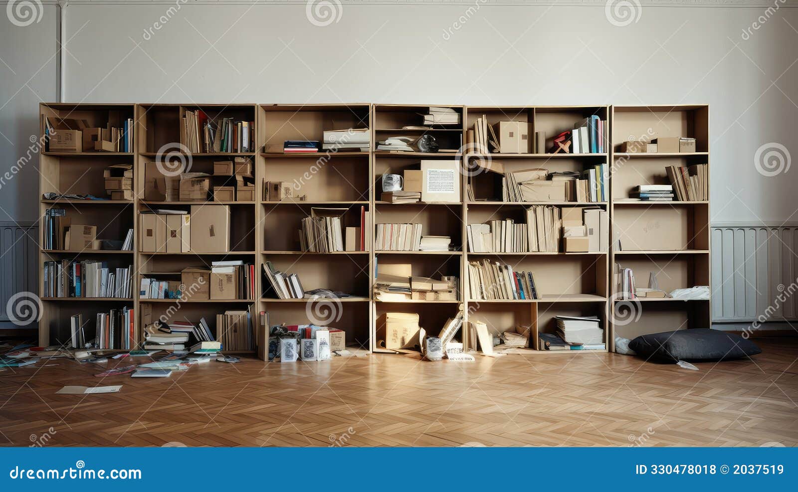 Removed book shelf empty stock illustration. Illustration of renewal ...