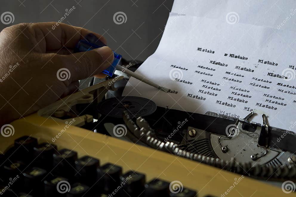 Removed Errors on Old Typewriter Stock Photo - Image of typewriter ...