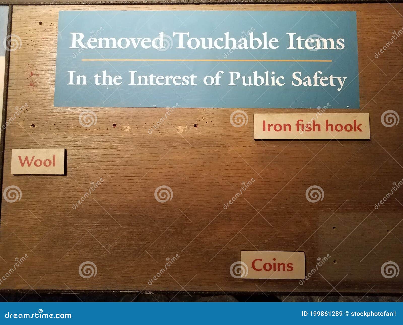 Removed Touchable Items for Public Safety Sign Stock Image - Image of ...