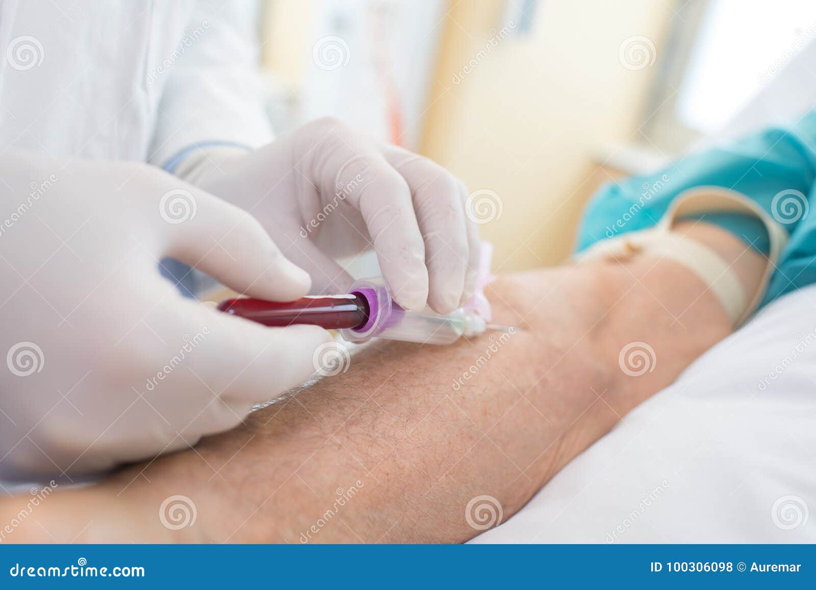 Removing Blood for Laboratory Stock Photo - Image of blood, medication ...