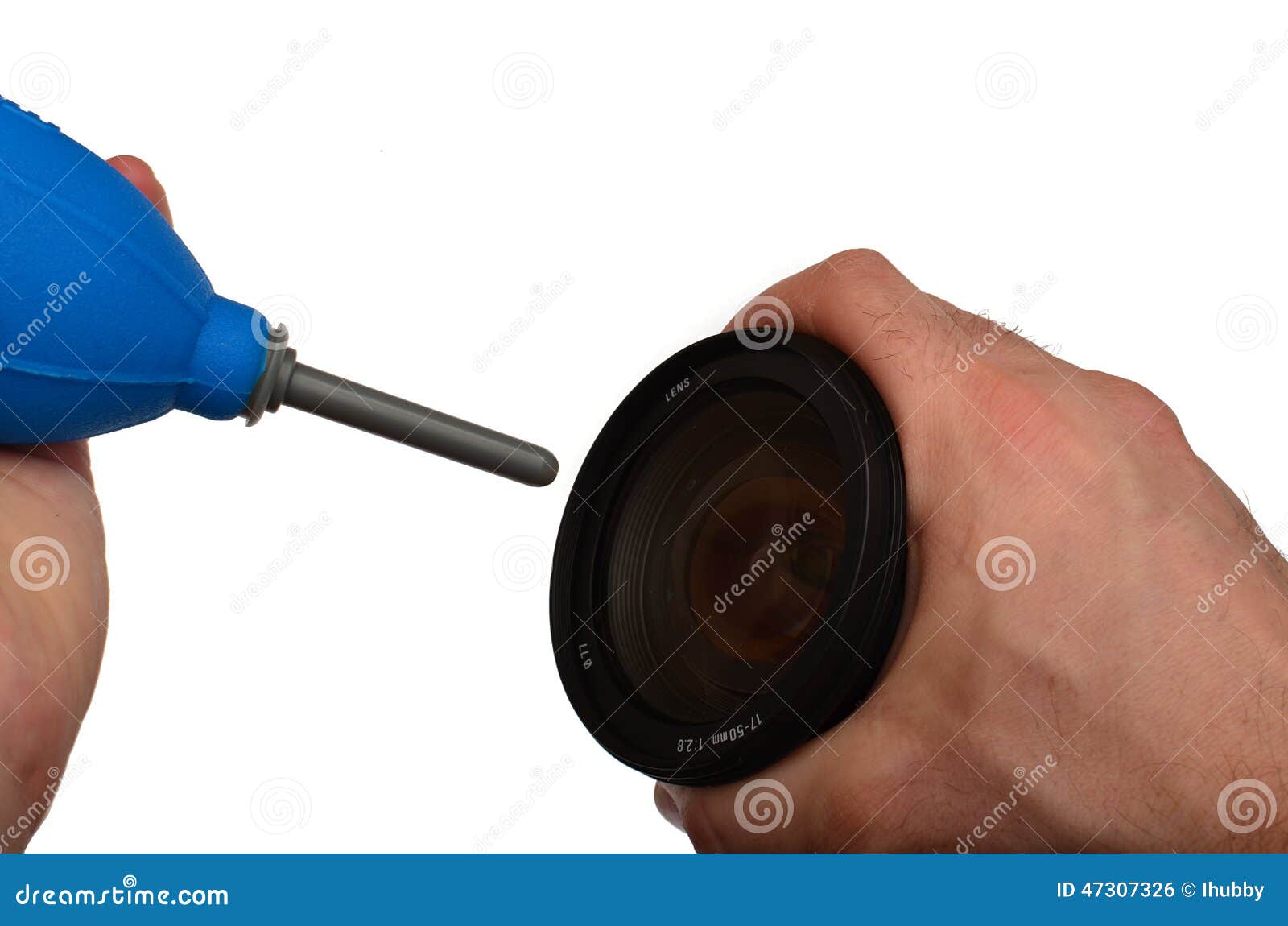 Removing dust from lens stock photo. Image of dirty, antistatic - 47307326