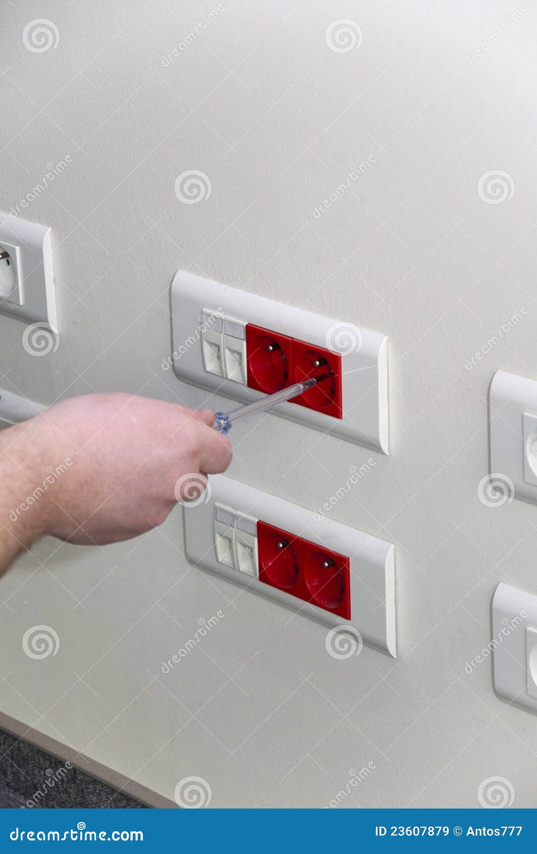 Removing the Electrical Socket Stock Image - Image of socket, work ...