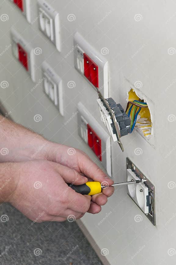 Removing the Electrical Socket Stock Image - Image of electric ...