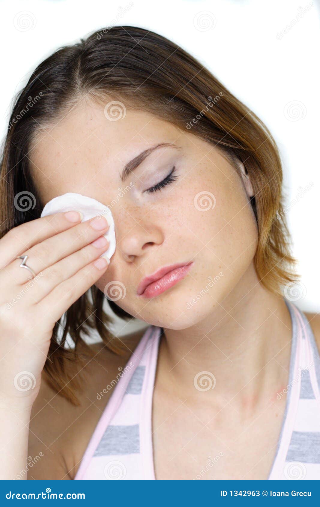 Removing make up stock image. Image of cleanser, face - 1342963