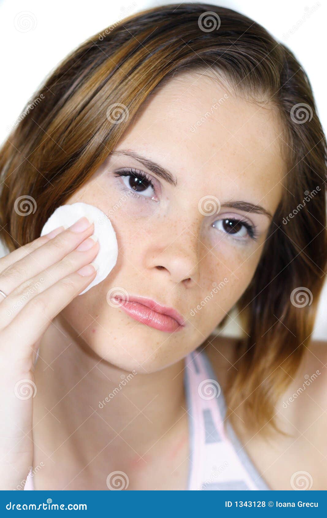 Removing make-up stock photo. Image of nose, perfect, face - 1343128