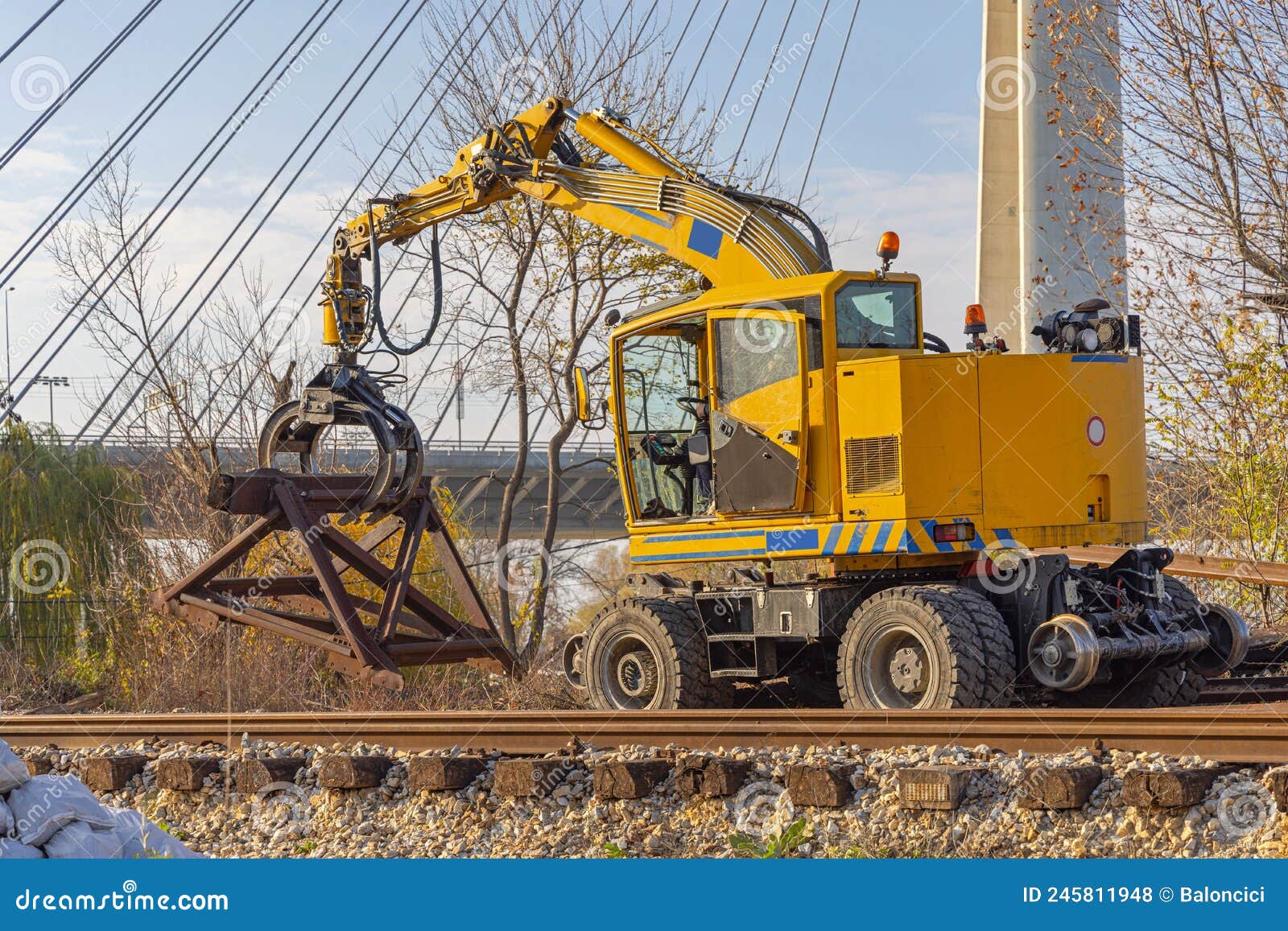 Red Railroad Buffer End To Destination In The Europoort Holland Near ...