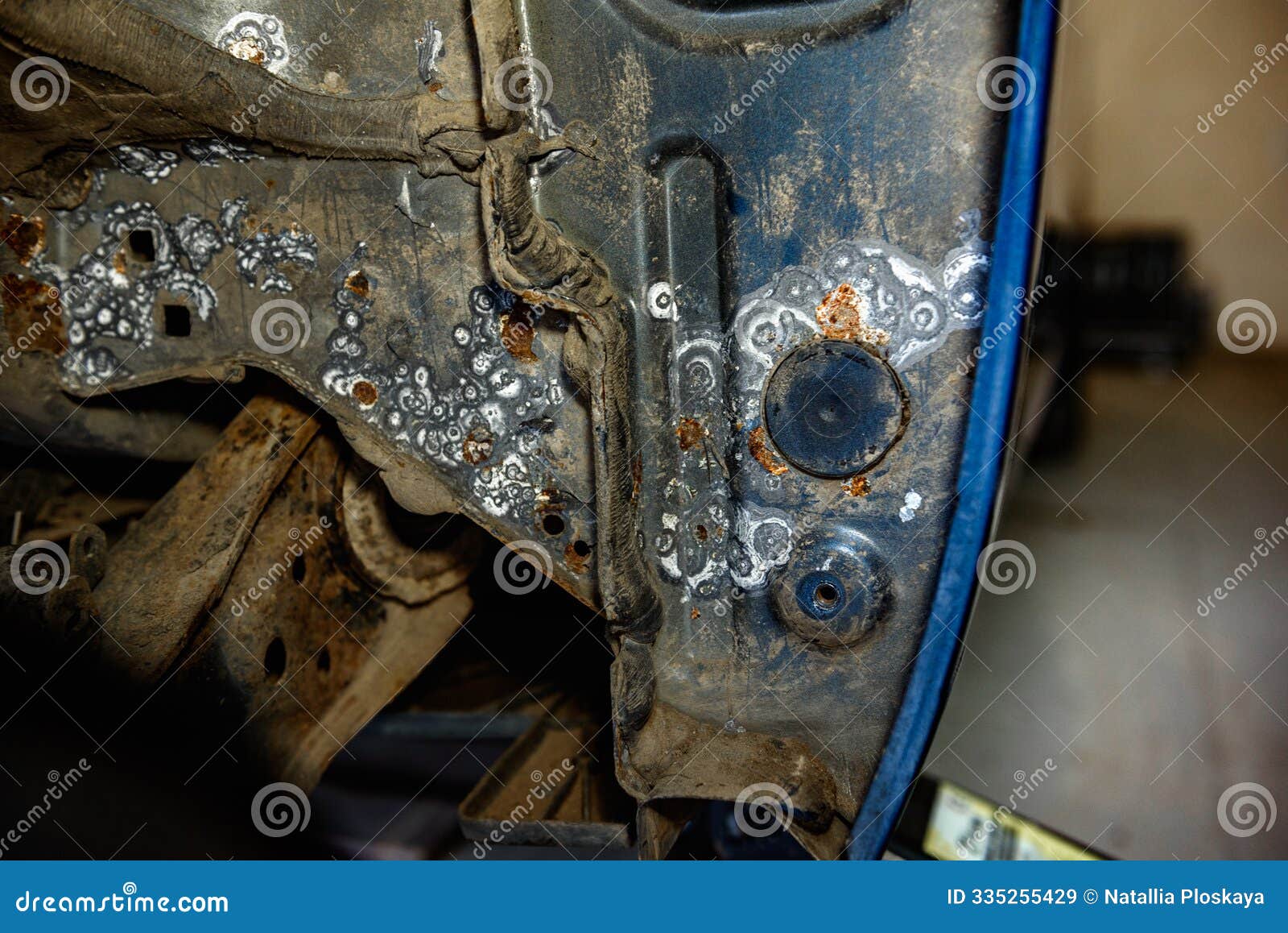 Removing Rust from Car Parts. Car Body Corrosion. Stock Image - Image ...