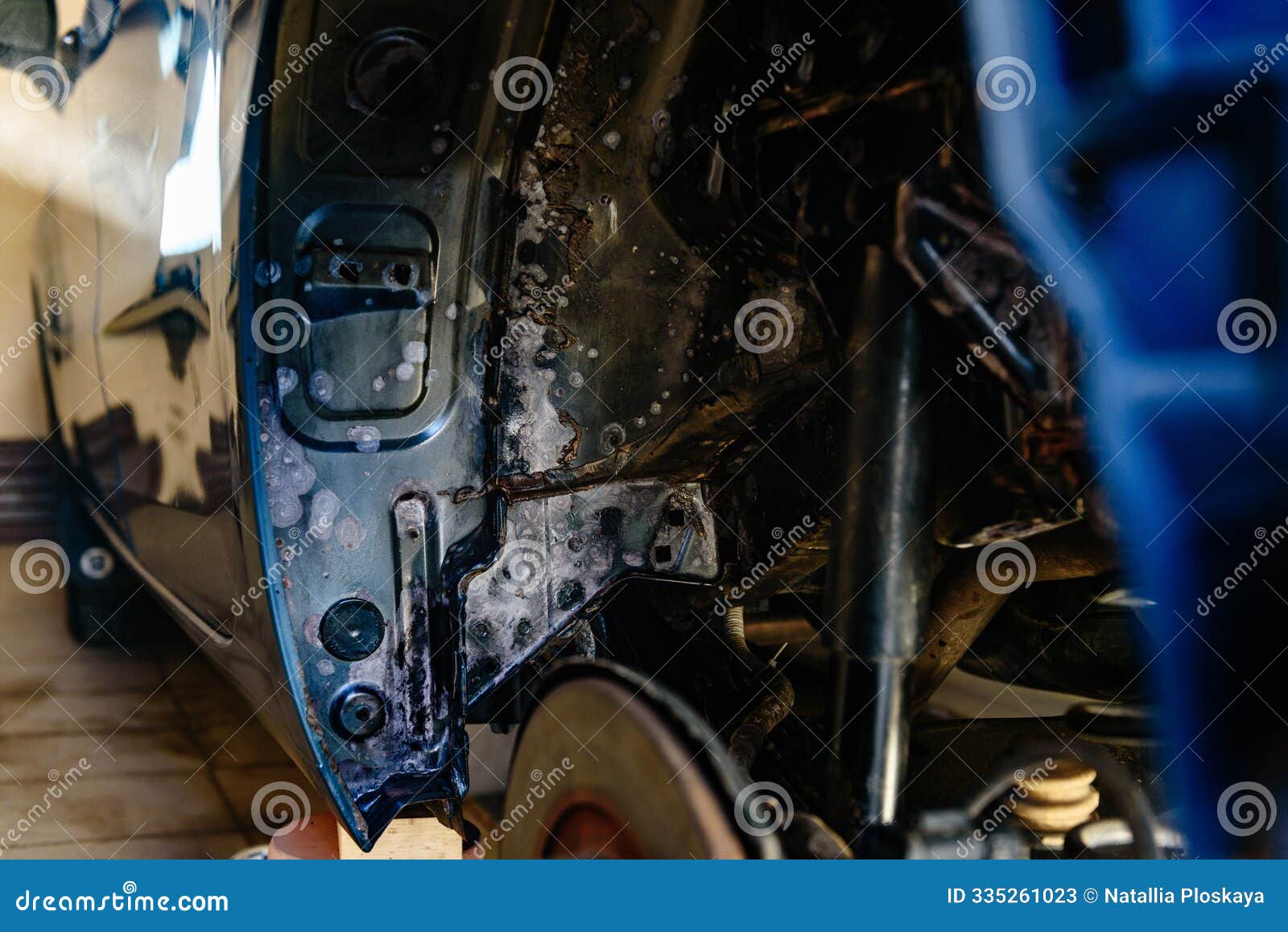 Removing Rust from Car Parts. Car Body Corrosion. Stock Image - Image ...