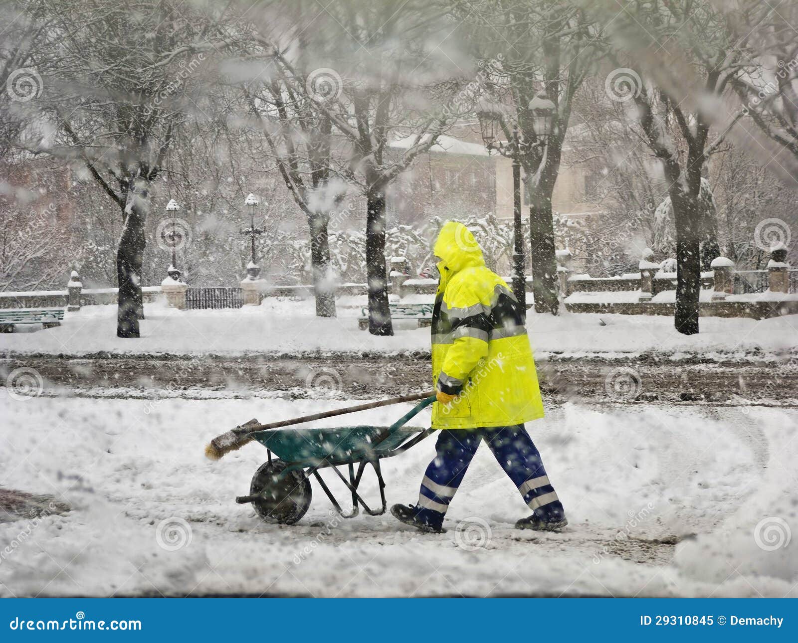 Removing Snow stock image. Image of sidewalk, warm, cleaning - 29310845