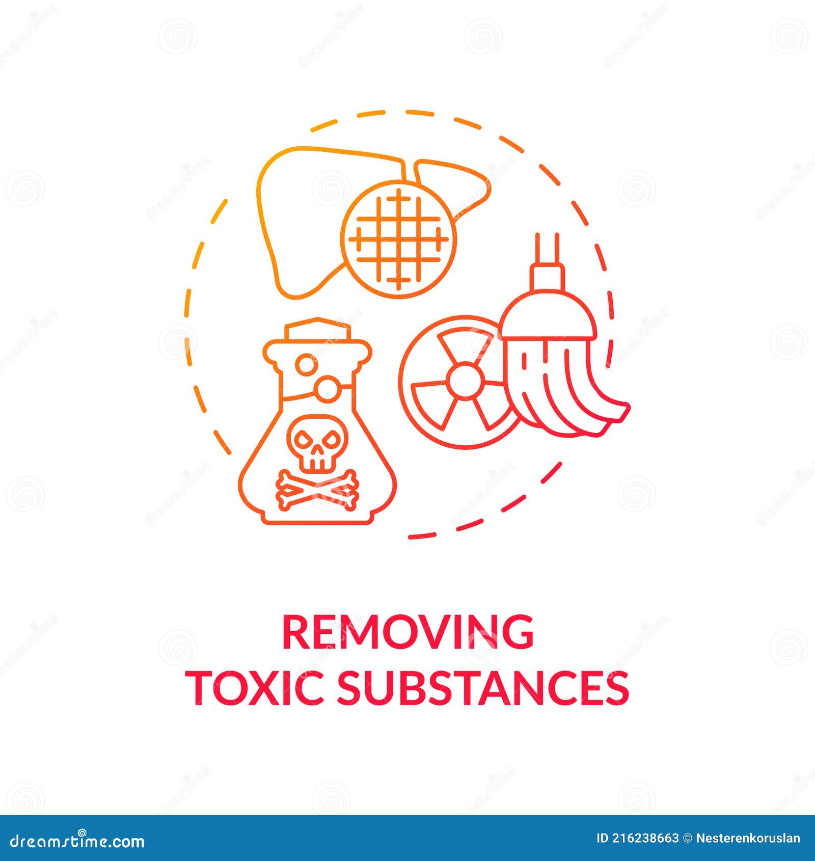 Toxic Substances Round Pattern Vector Illustration. Different ...