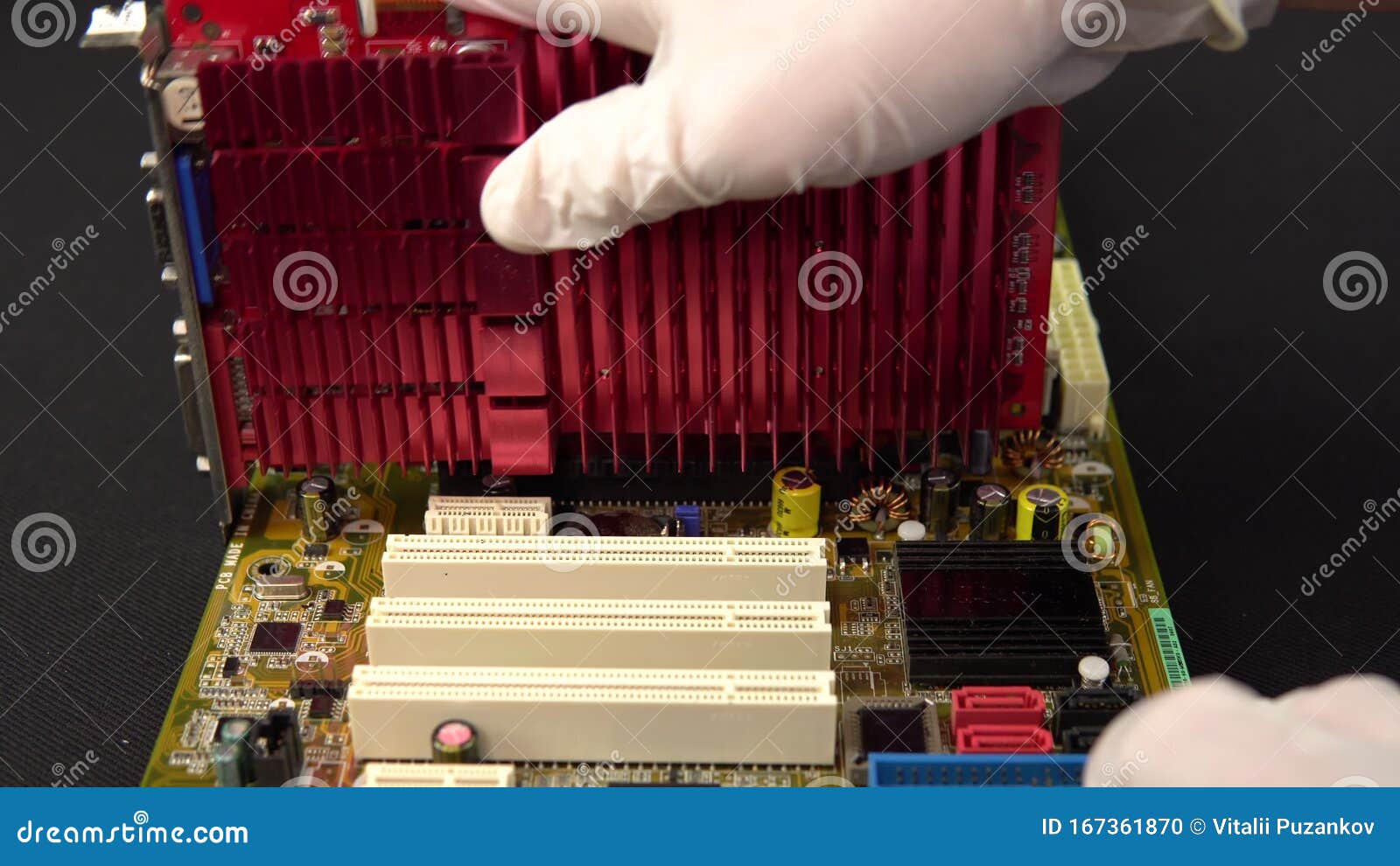 Removing a Video Card from the Motherboard. PC Graphics Processing ...