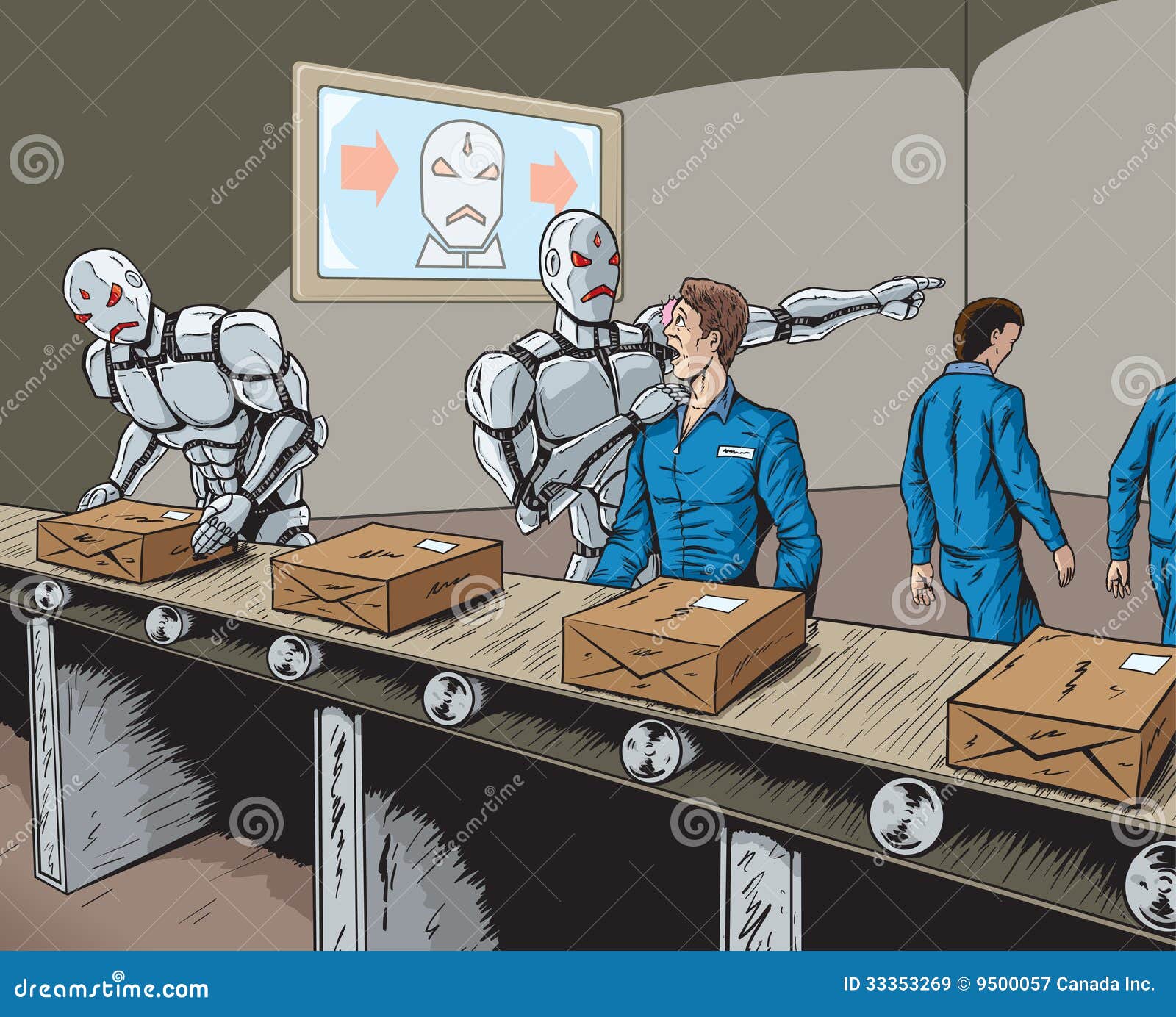 Remplacement de robot illustration de vecteur. Illustration du comique ...