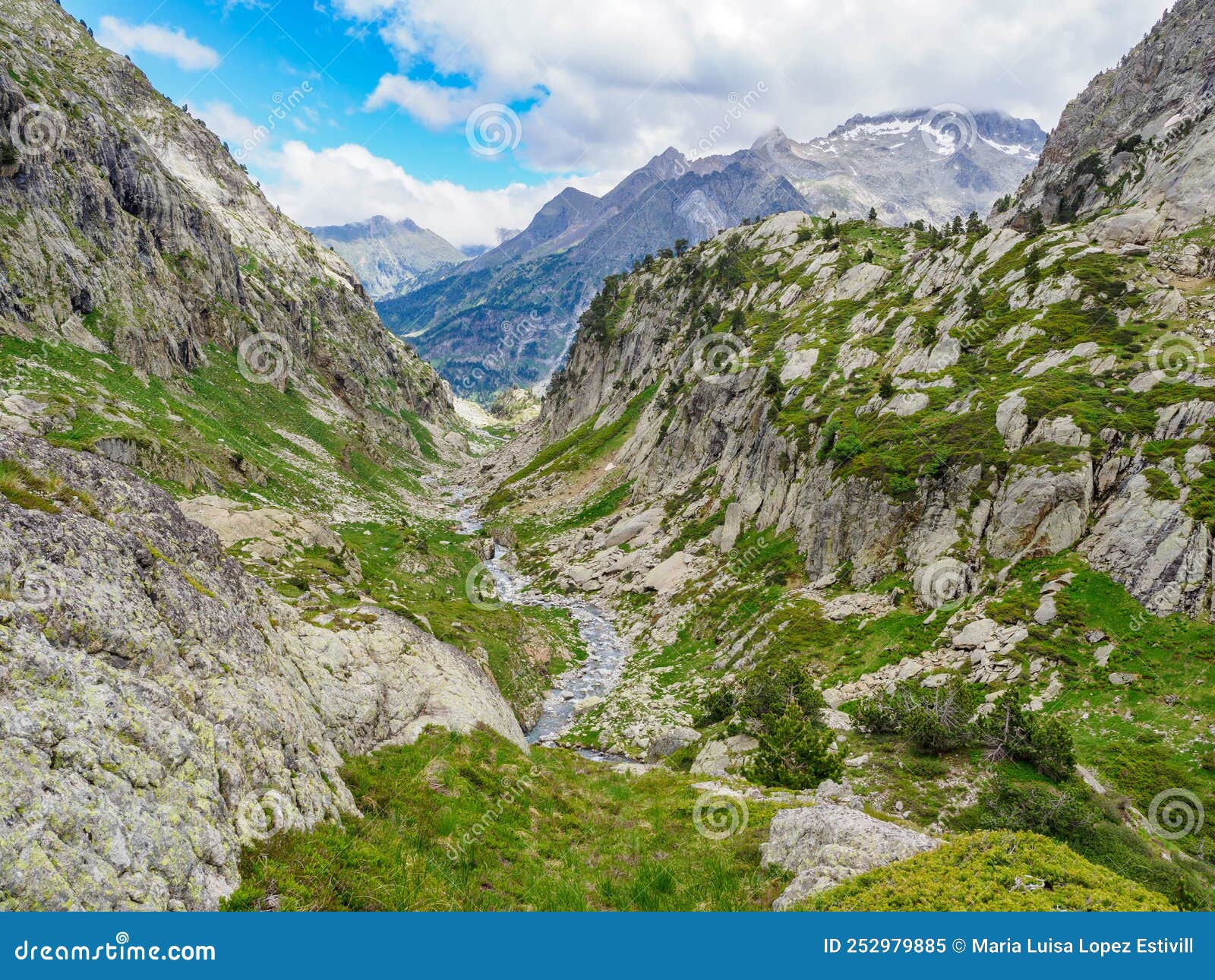 Remune Gorge in Benasque Valley, Spain Stock Image - Image of river ...