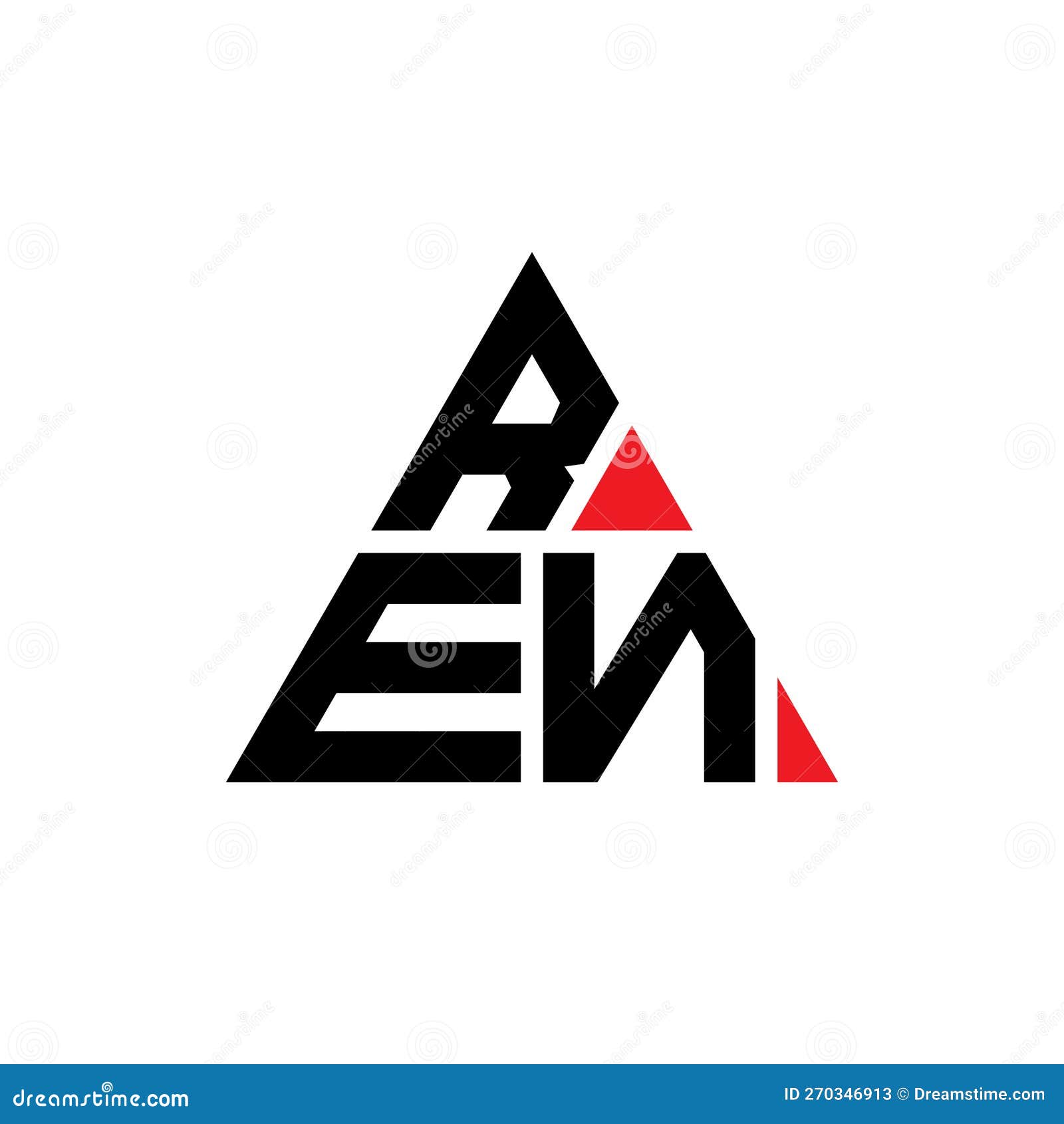 REN Triangle Letter Logo Design with Triangle Shape. REN Triangle Logo ...