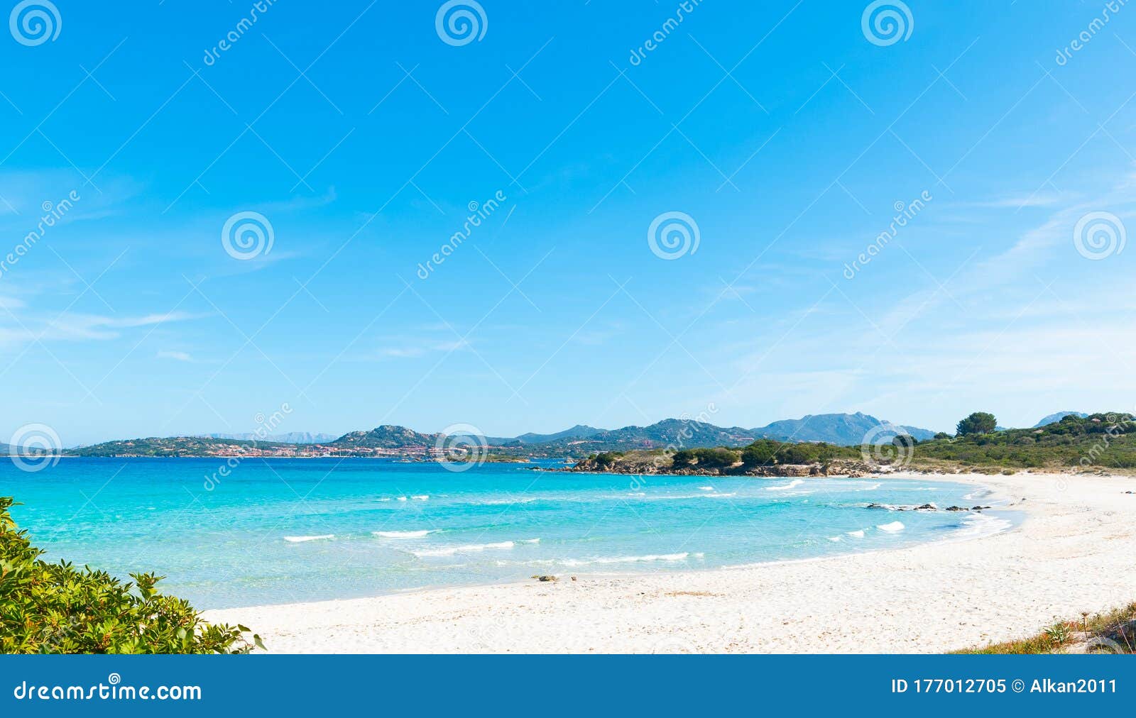 Rena Bianca Beach in Costa Smeralda Stock Image - Image of colorful ...
