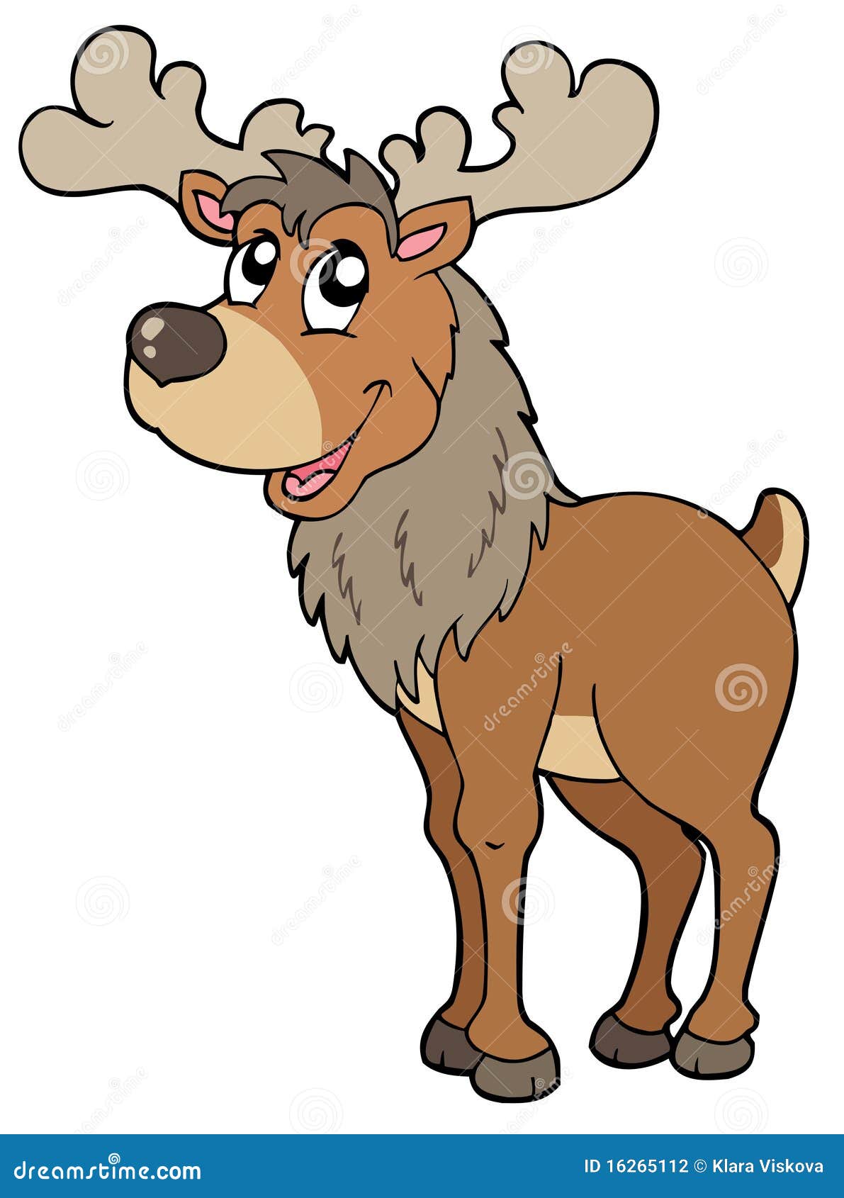 Rena dos desenhos animados ilustração do vetor. Ilustração de espécie ...