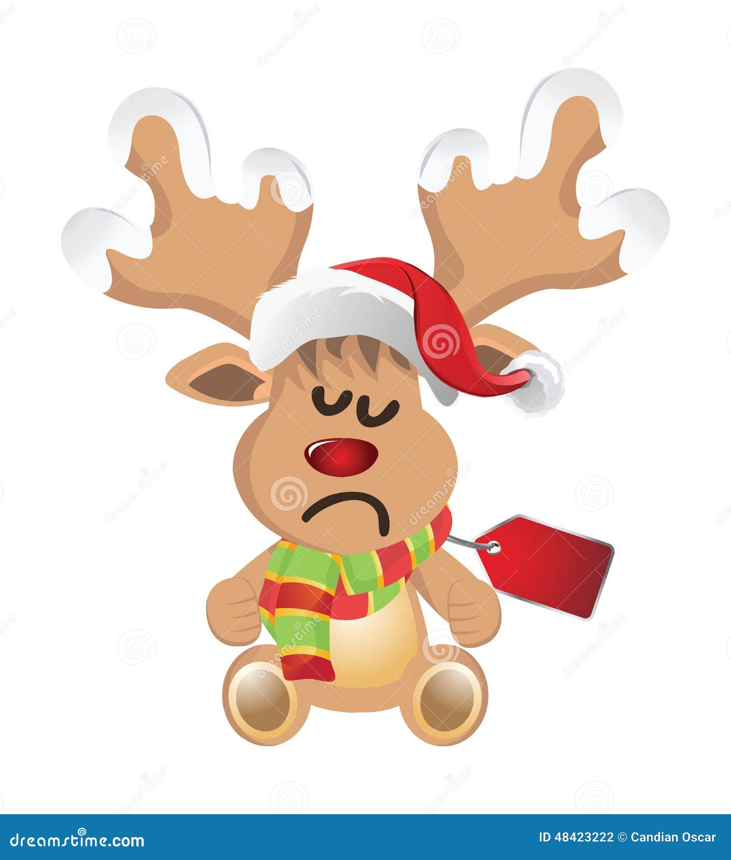 Rena Dos Desenhos Animados Com Cara Ilustração Stock - Ilustração de ...