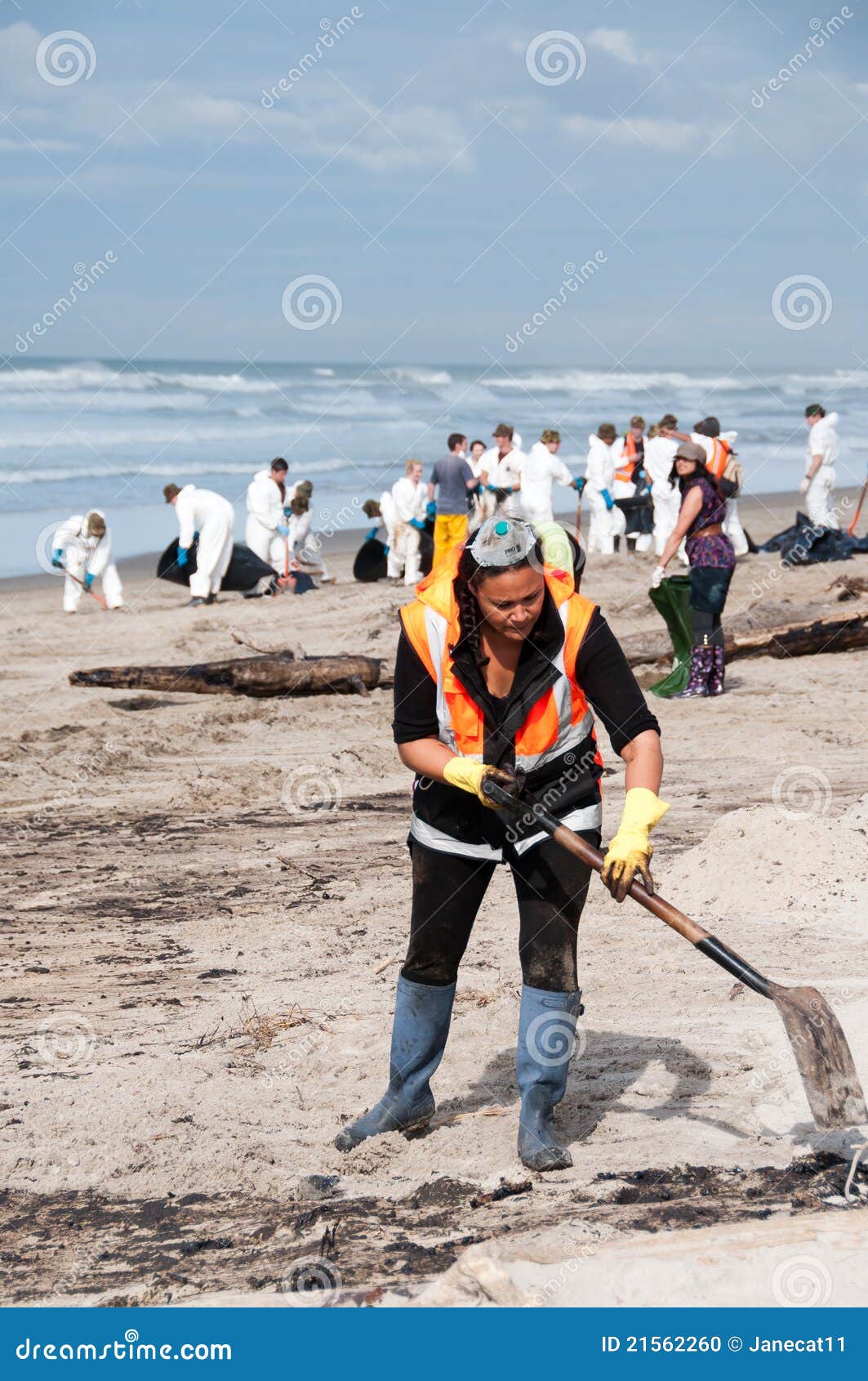 Rena Oil Spill Clean Up Workers Editorial Image - Image of shipping ...