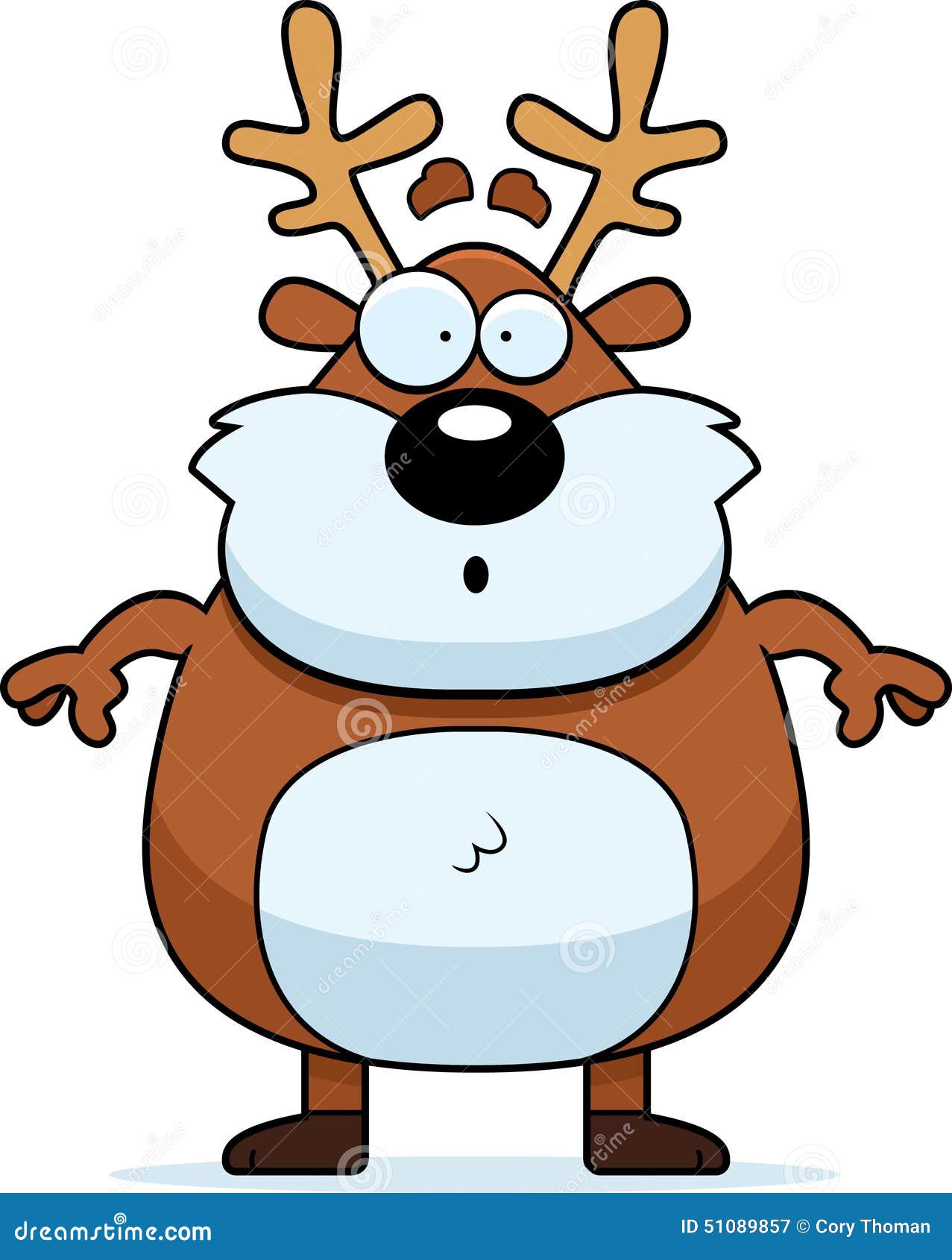 Rena Surpreendida Dos Desenhos Animados Ilustração do Vetor ...