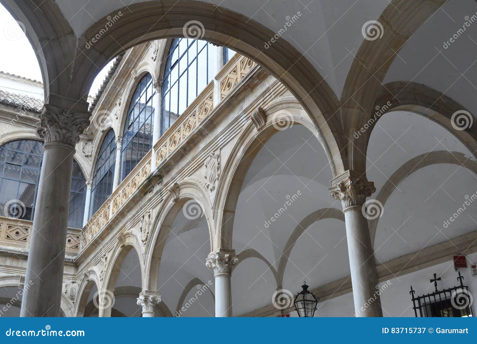 Renaissance arches gallery stock image. Image of europe - 83715737