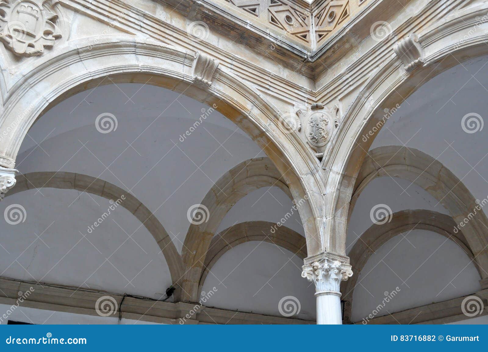Renaissance Arches in Marble Stock Photo - Image of column, marble ...