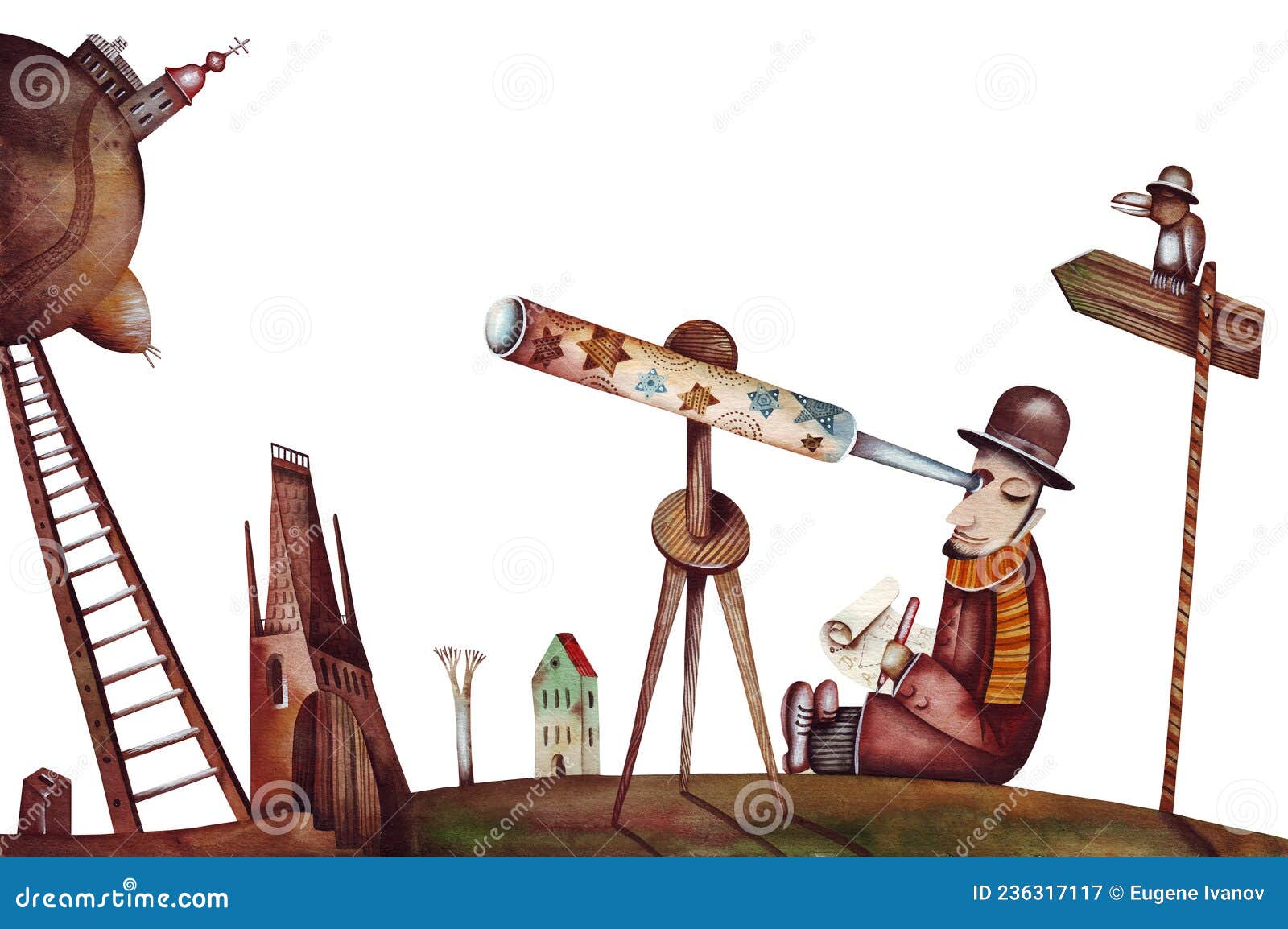 Renaissance-era Mathematician and Astronomer Stock Illustration ...