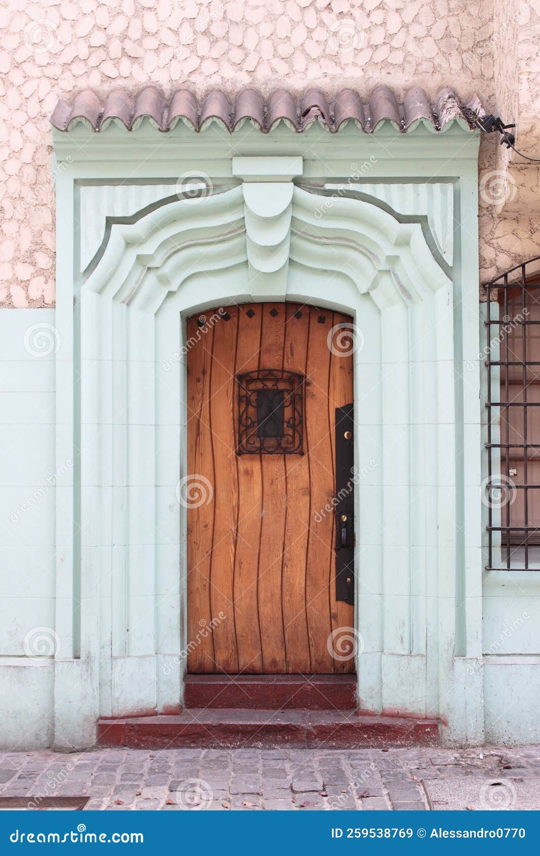 Renaissance Front Door with Grate Stock Image - Image of ancient, knob ...