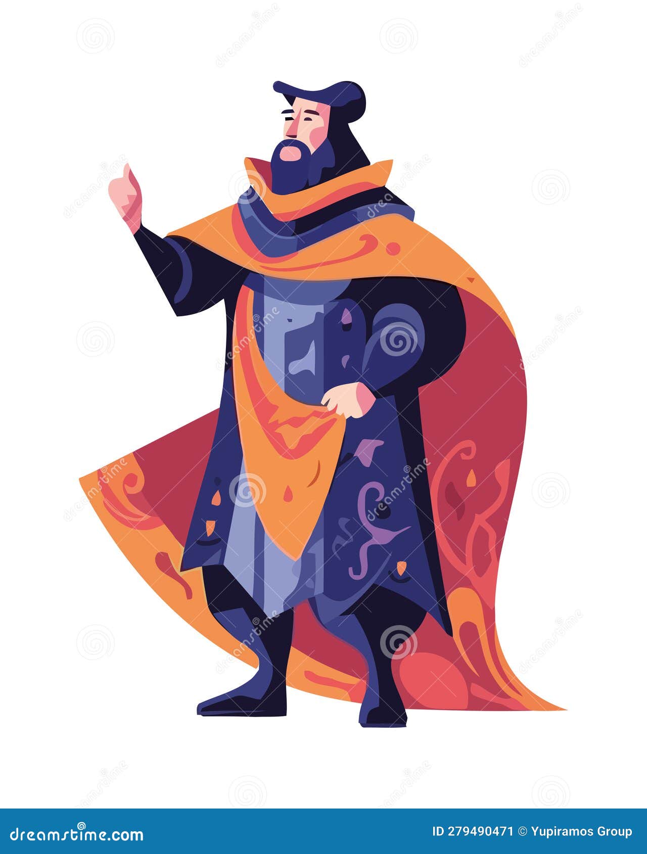 Renaissance Man Wearing Traditional Suit Stock Vector - Illustration of ...