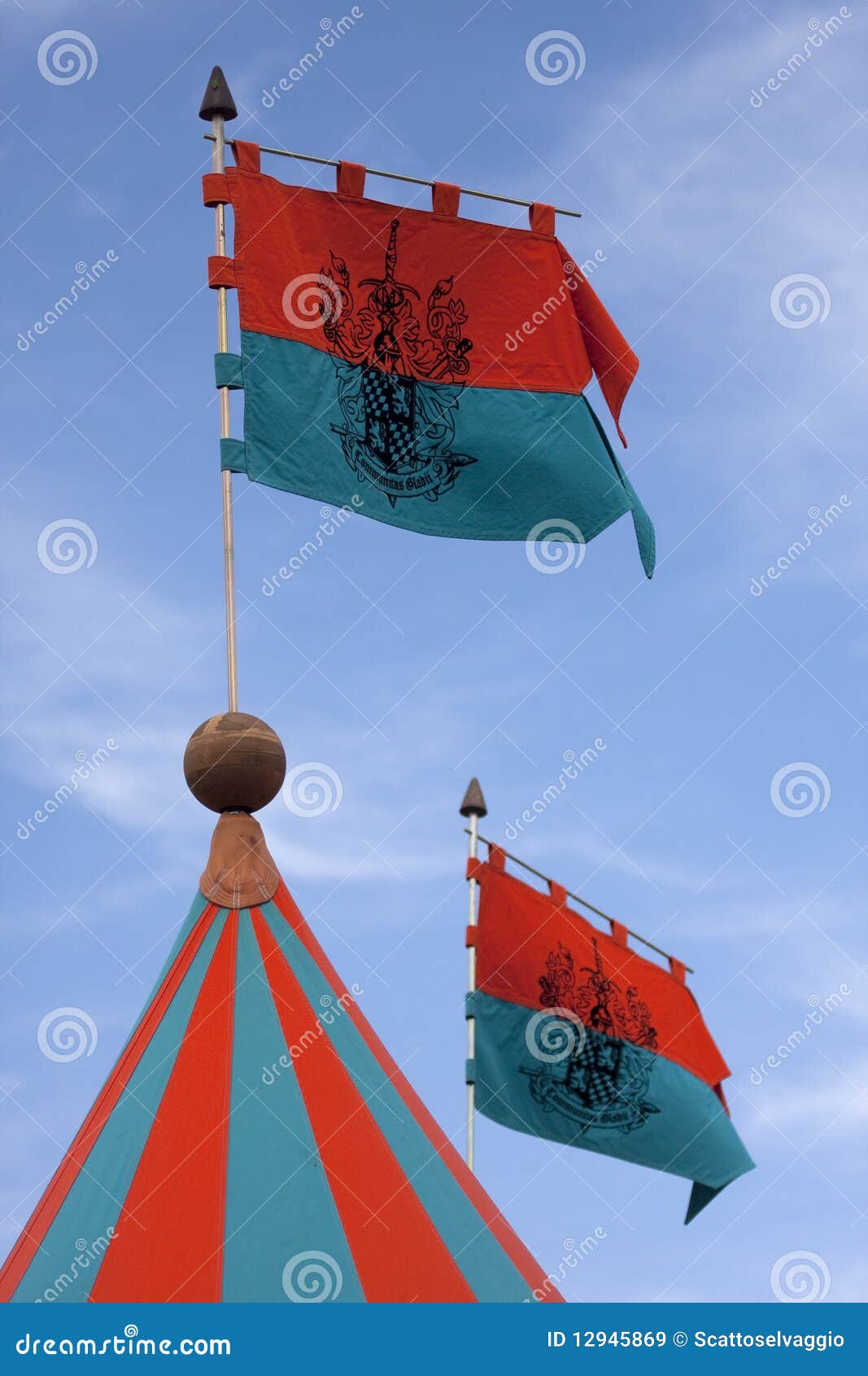 Renaissance Military Tents and Flags in the Camp Stock Image - Image of ...