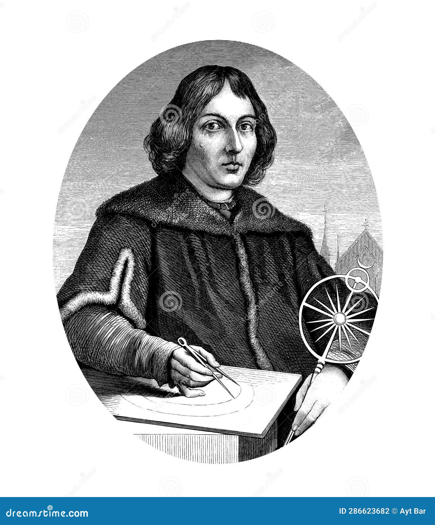 Nicolaus Copernicus, Vintage Illustration Editorial Photography ...