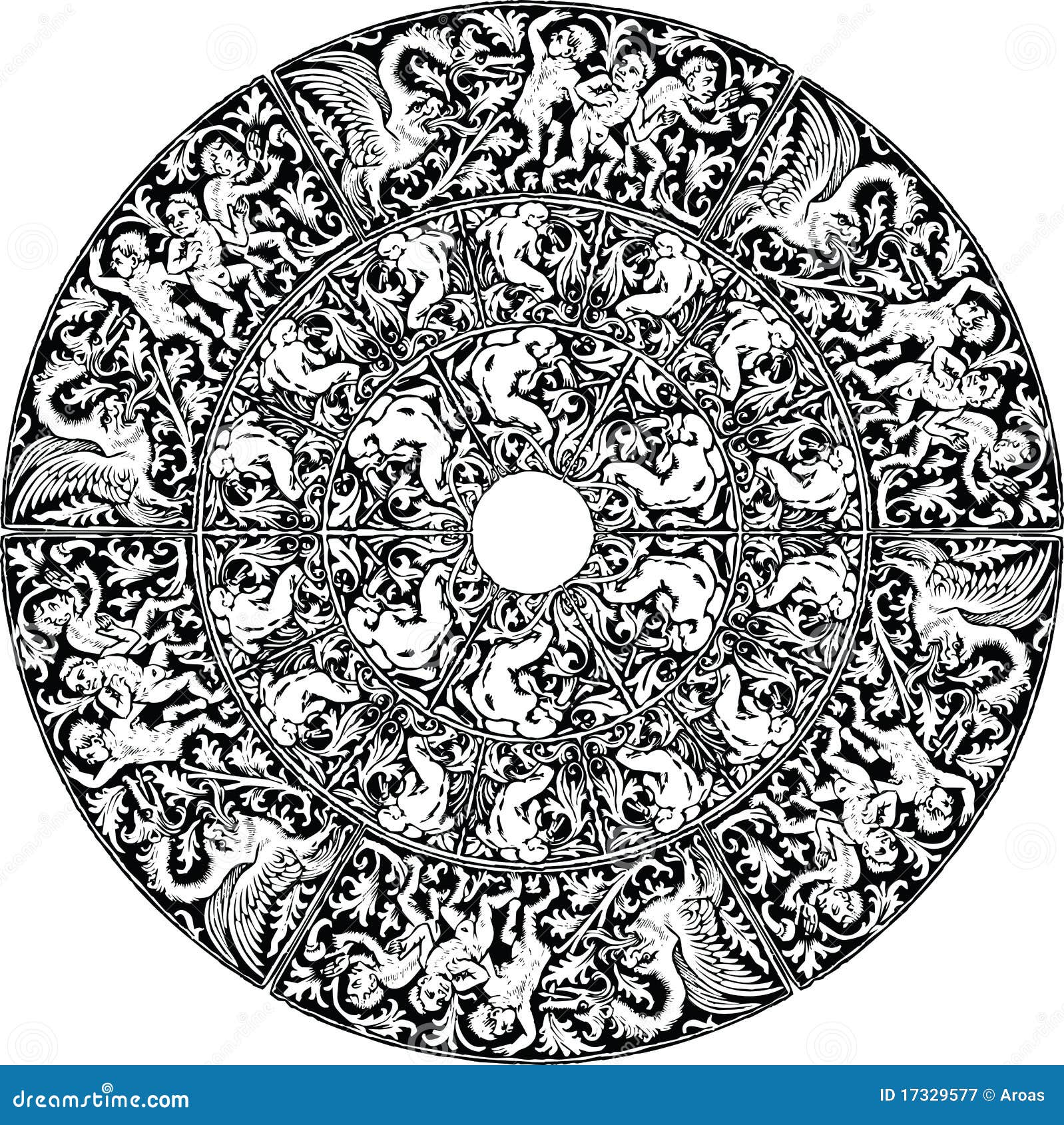 Renaissance Seamless Pattern Illustration. Stock Vector - Illustration ...