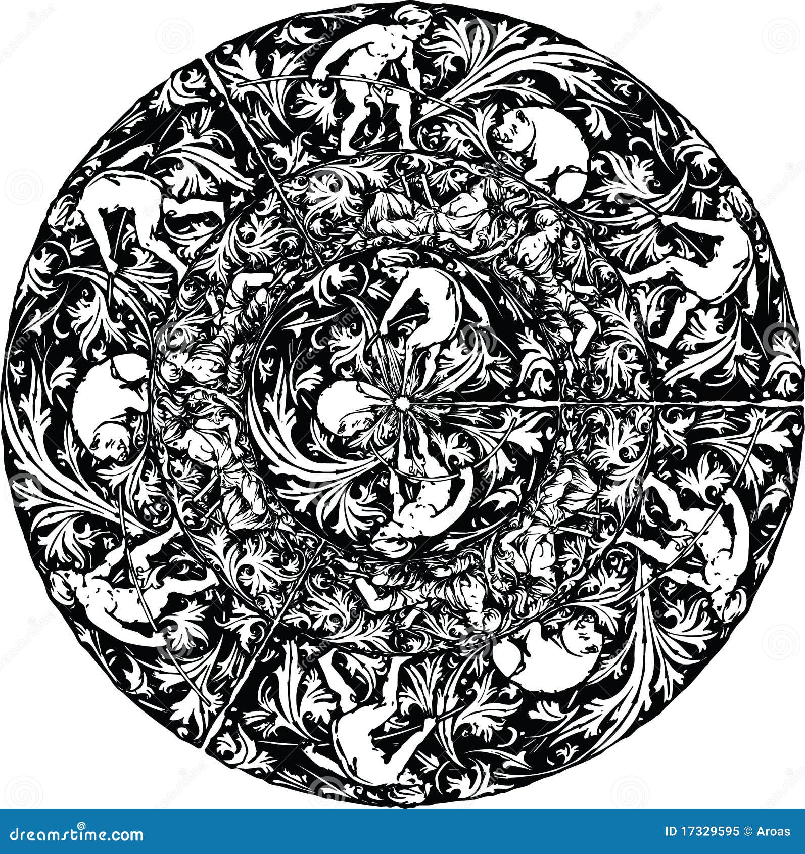 Renaissance Seamless Pattern Illustration. Stock Vector - Illustration ...