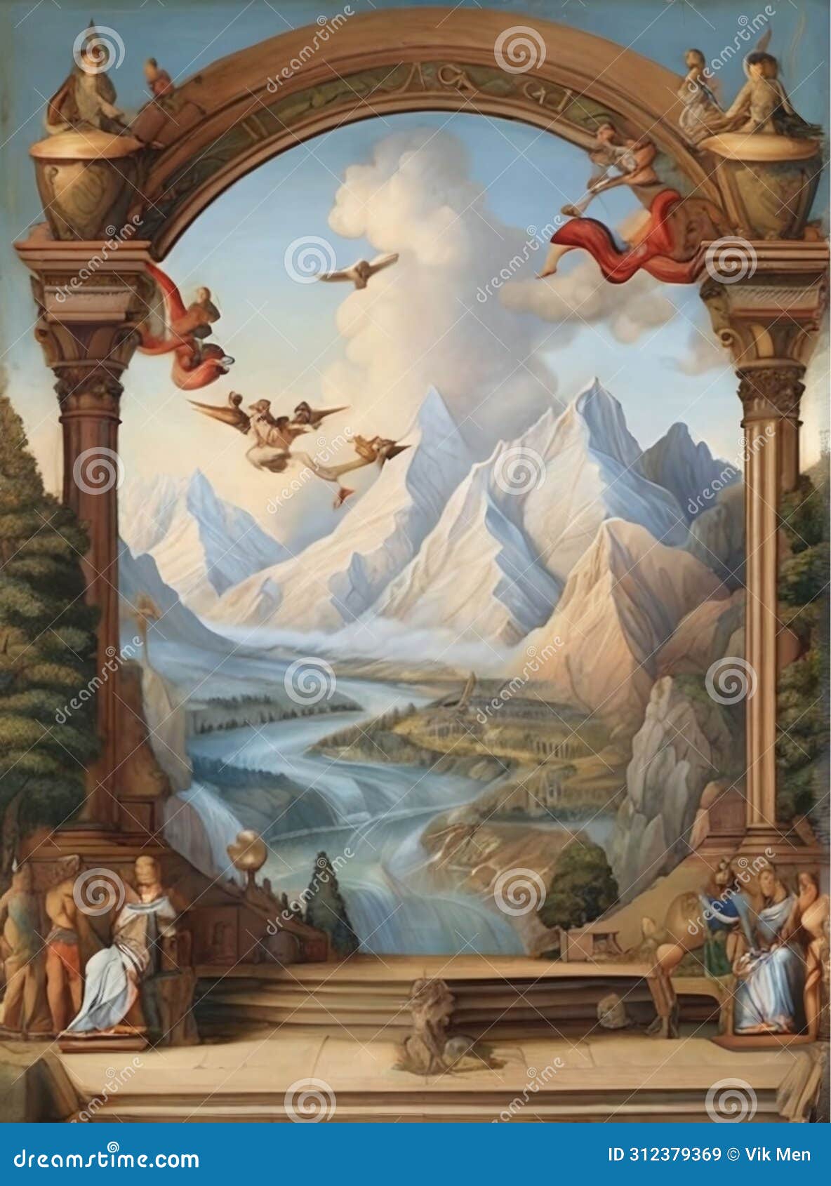 In the Renaissance Style, an Allegory Depicting Mt. - 1 Stock ...