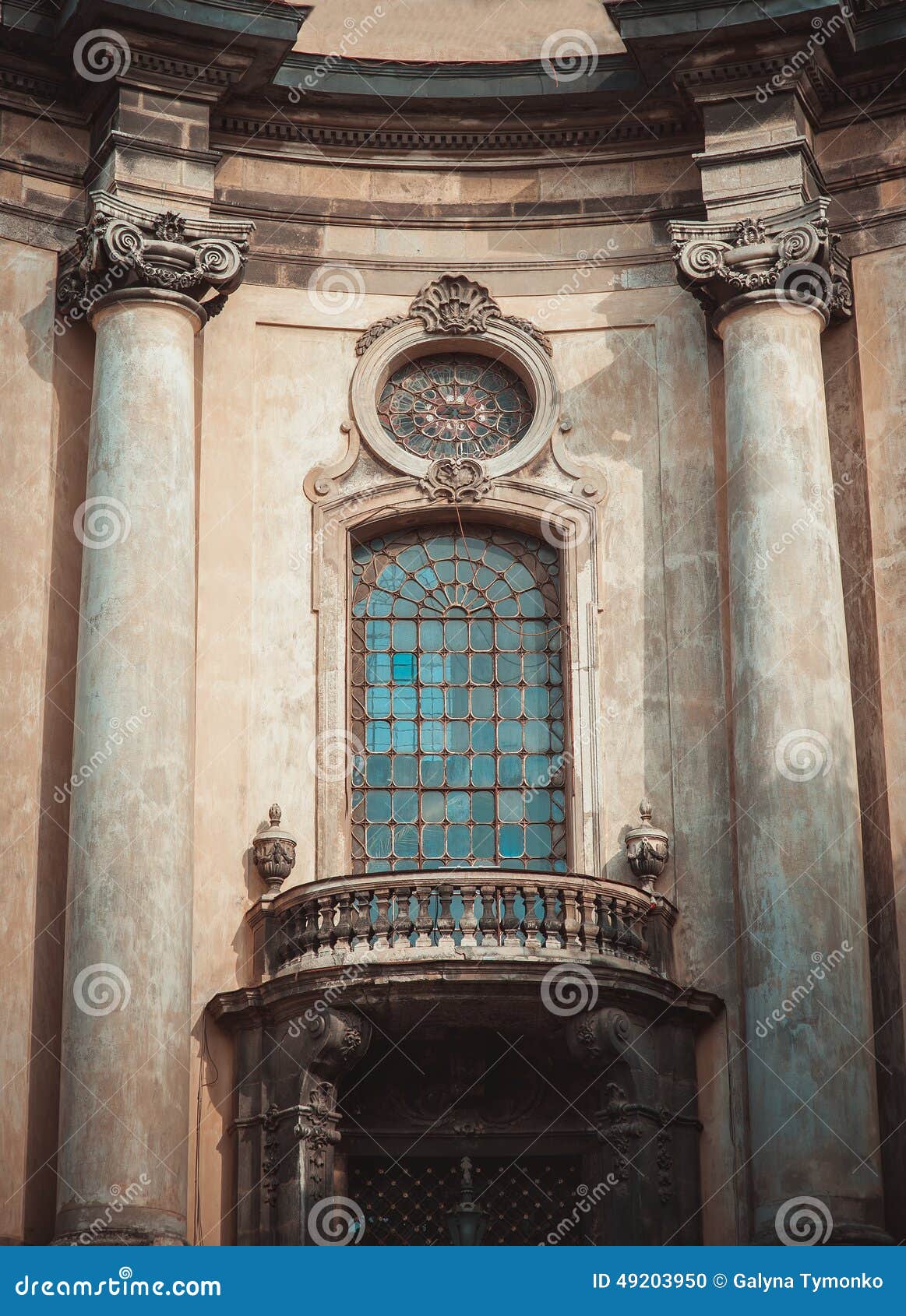 Renaissance Style Windows with Columns Stock Photo - Image of aged ...