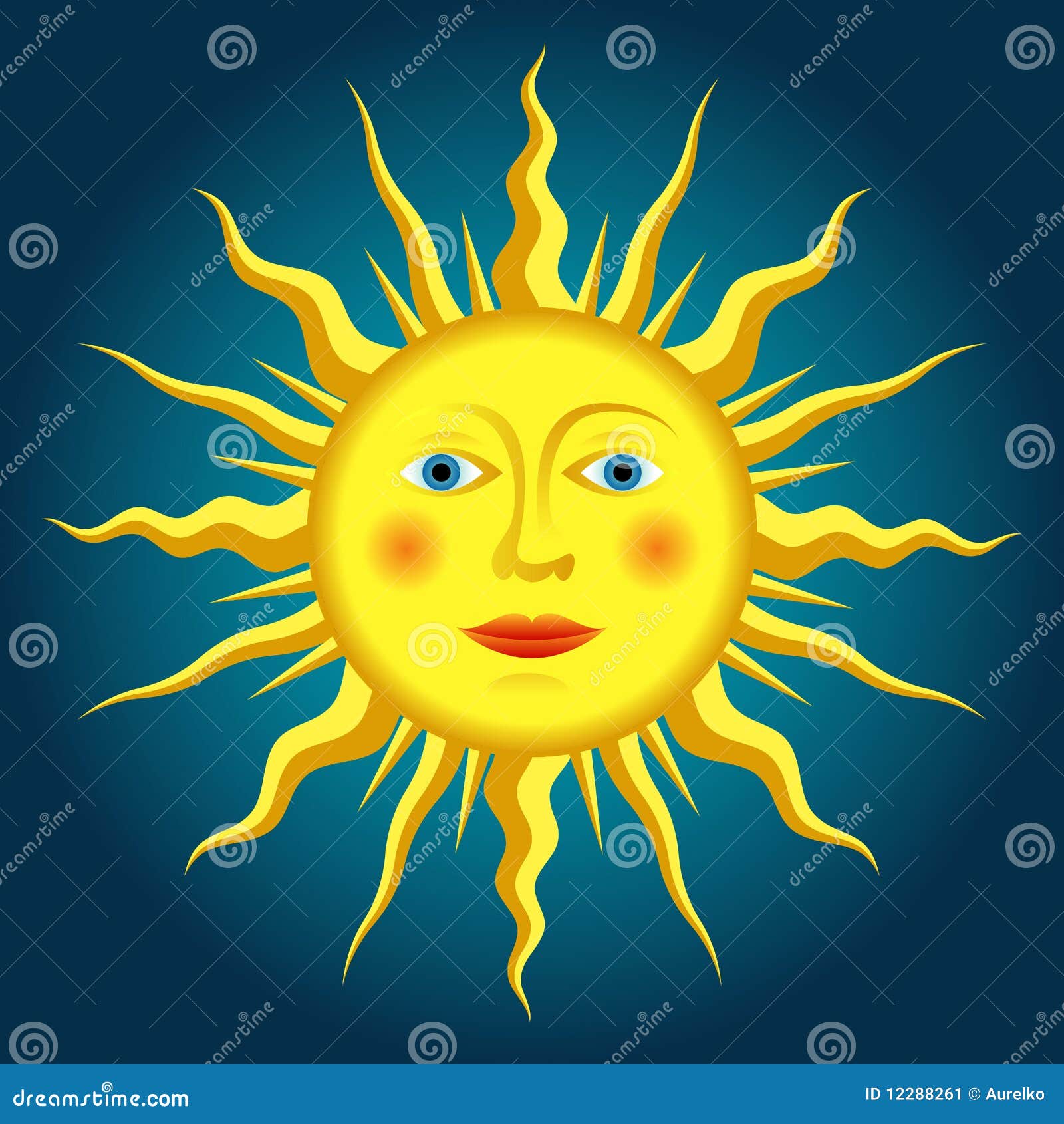Renaissance sun stock vector. Illustration of nature - 12288261