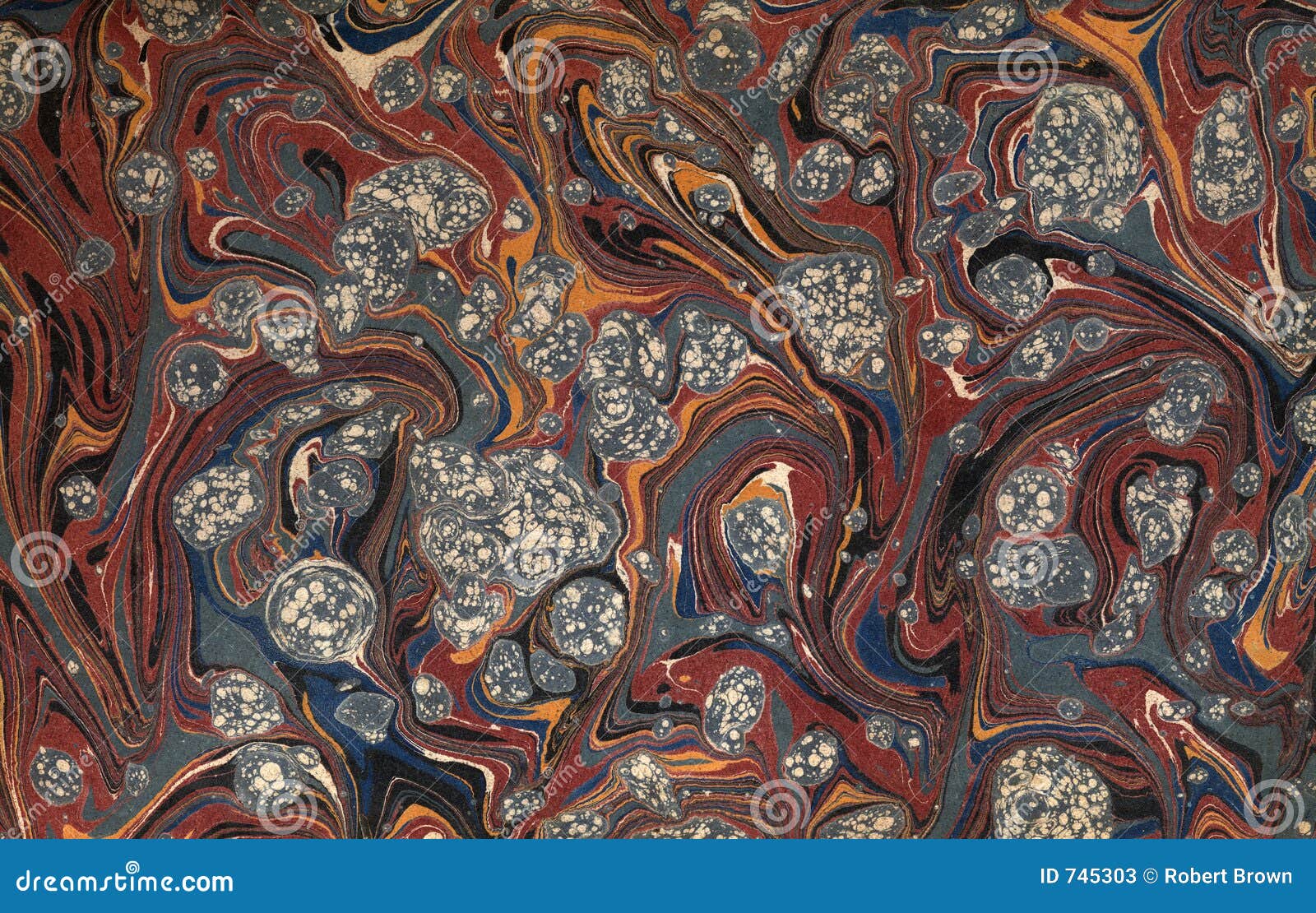 Renaissance/Victorian Marbled Paper 43 Stock Image - Image of ...