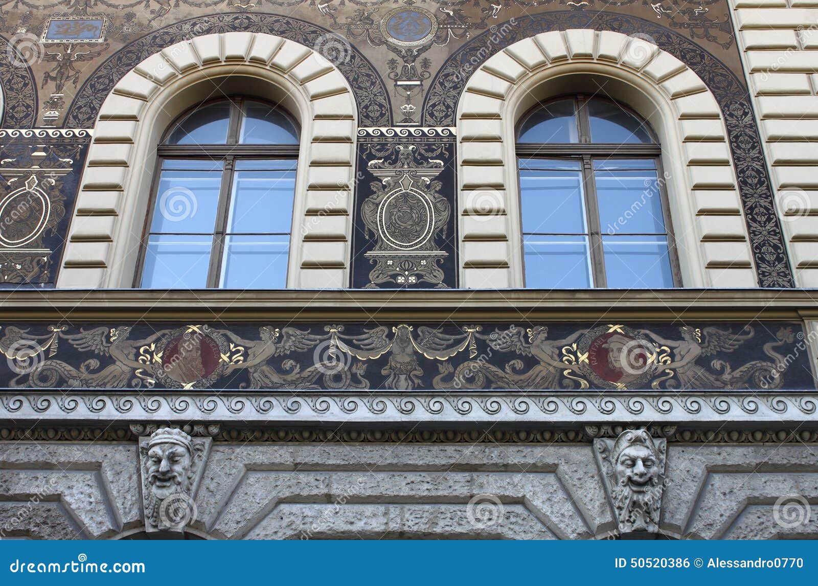 Renaissance windows stock photo. Image of artistic, facade - 50520386