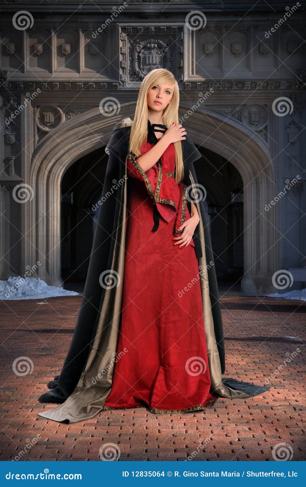 Renaissance Woman in Front of Castle Stock Photo - Image of attraction ...