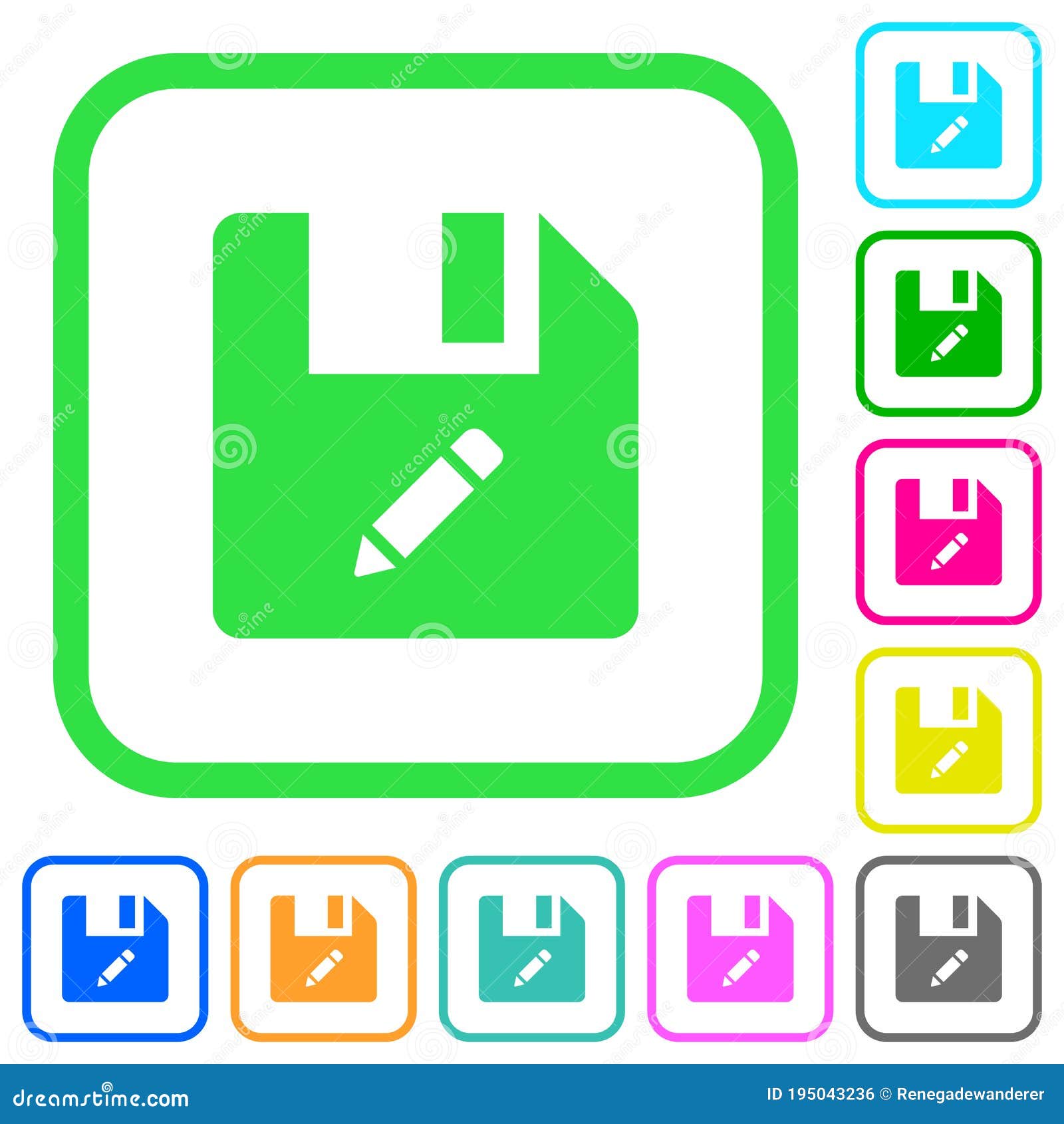 Rename File Vivid Colored Flat Icons Stock Vector - Illustration of ...