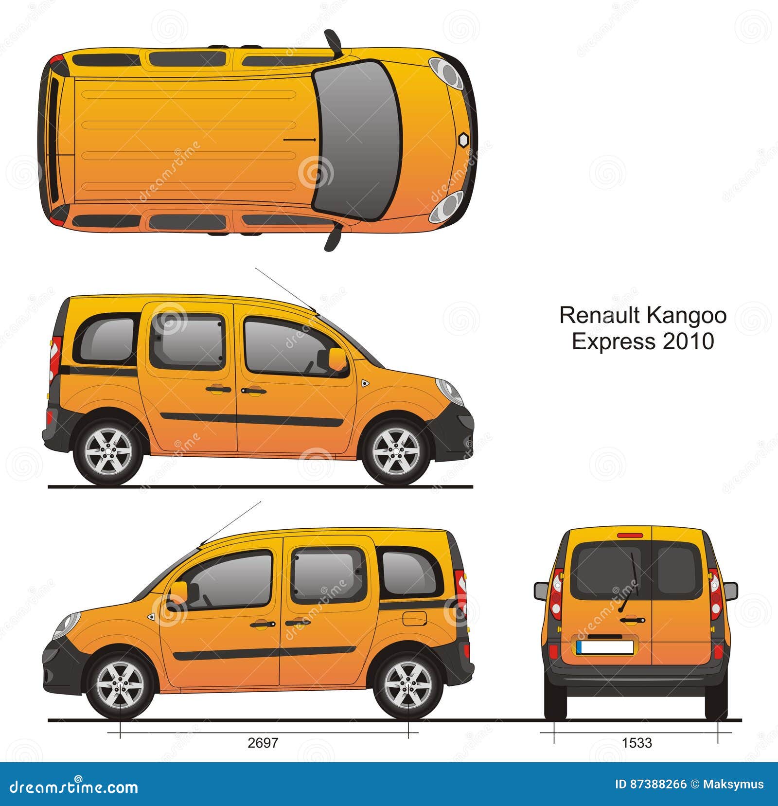 Renault Kangoo Express 2010 Vector Illustration | CartoonDealer.com ...