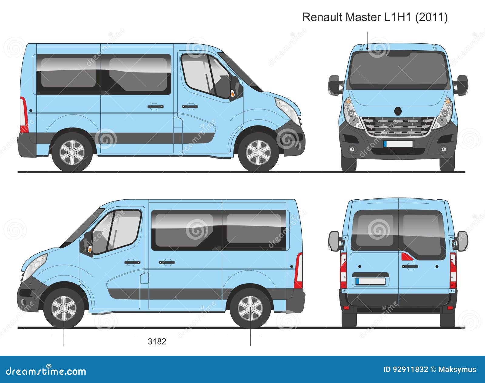 Renault Master Passenger Bus L1H1 2011 Editorial Photography ...