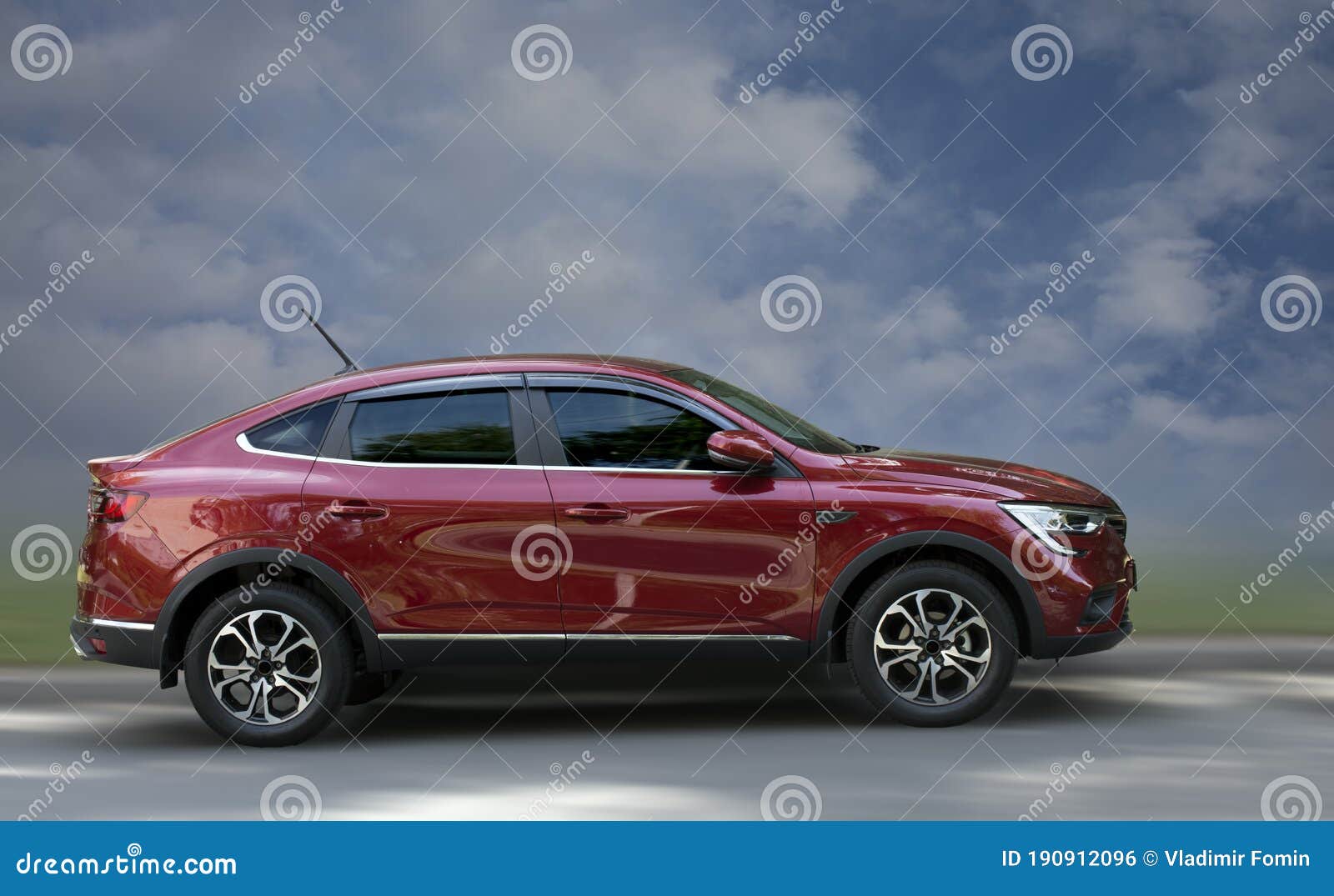 Renault red car. stock photo. Image of background, white - 190912096