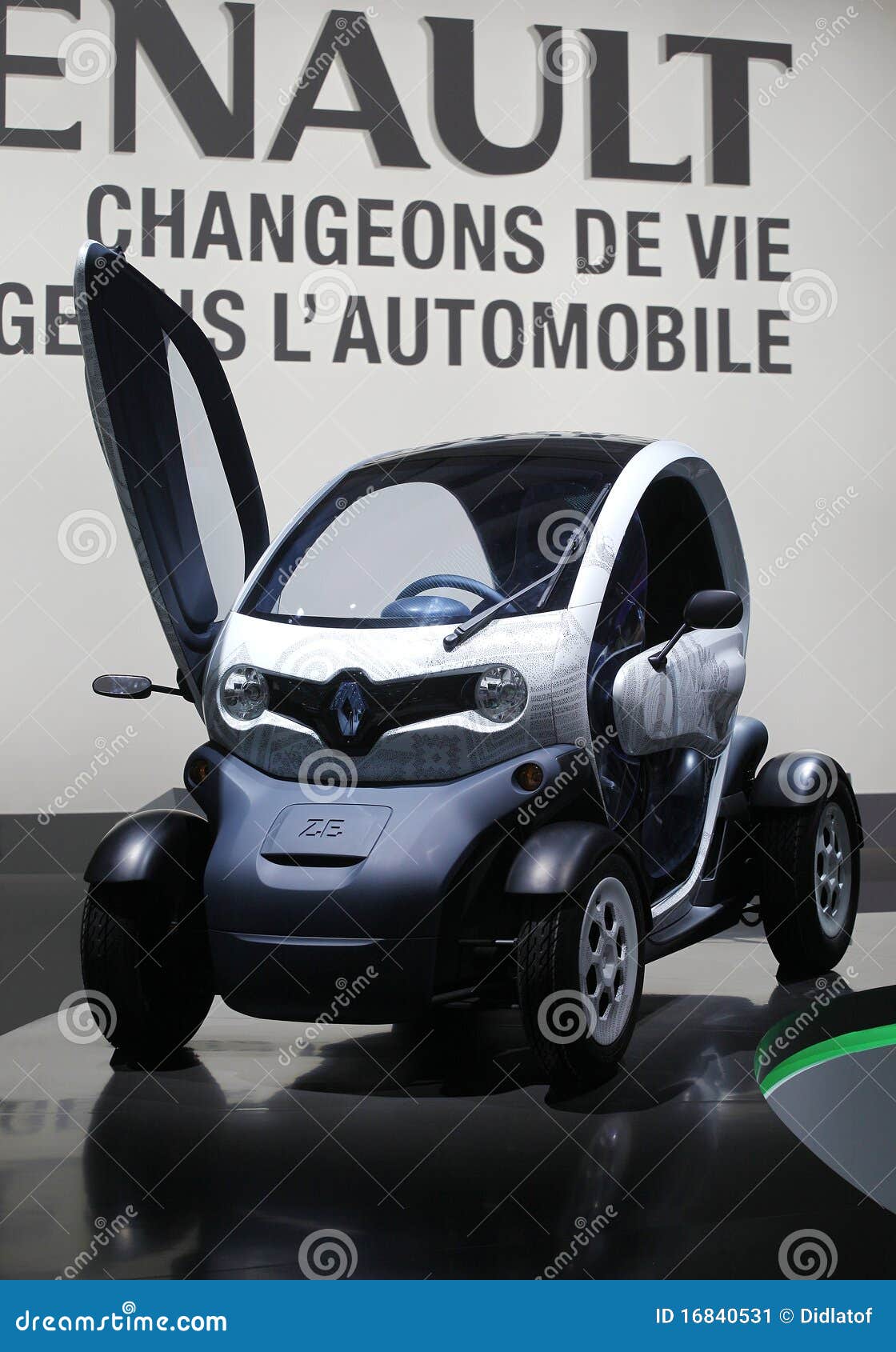 Renault Twizy Car Ve Electric Vehicle In Covering Advertising Stickers ...